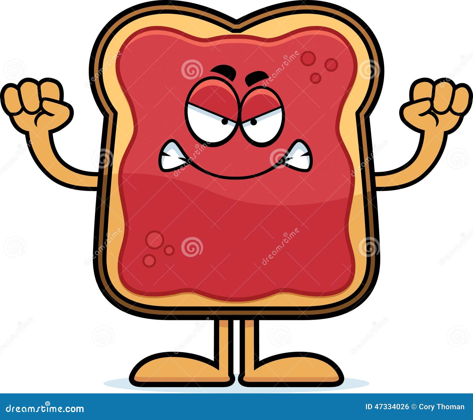 Angry Cartoon Toast with Jam Stock Vector - Illustration of clipart ...
