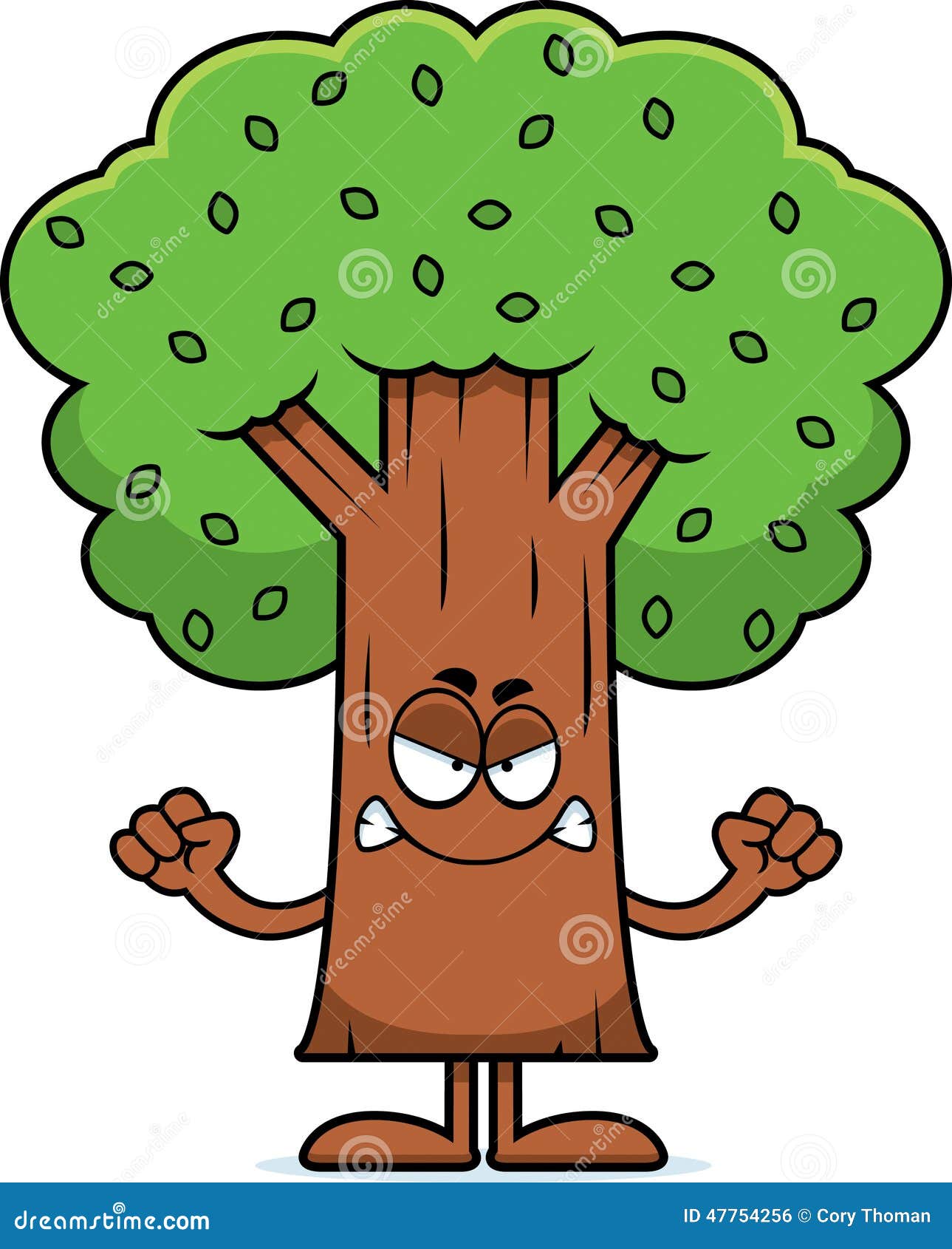 Angry Cartoon Tree stock vector. Illustration of leaves - 47754256