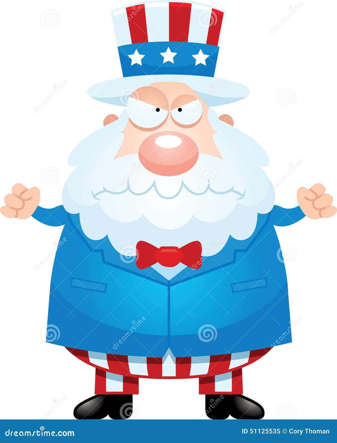 Angry Cartoon Uncle Sam stock vector. Illustration of angry - 51125535