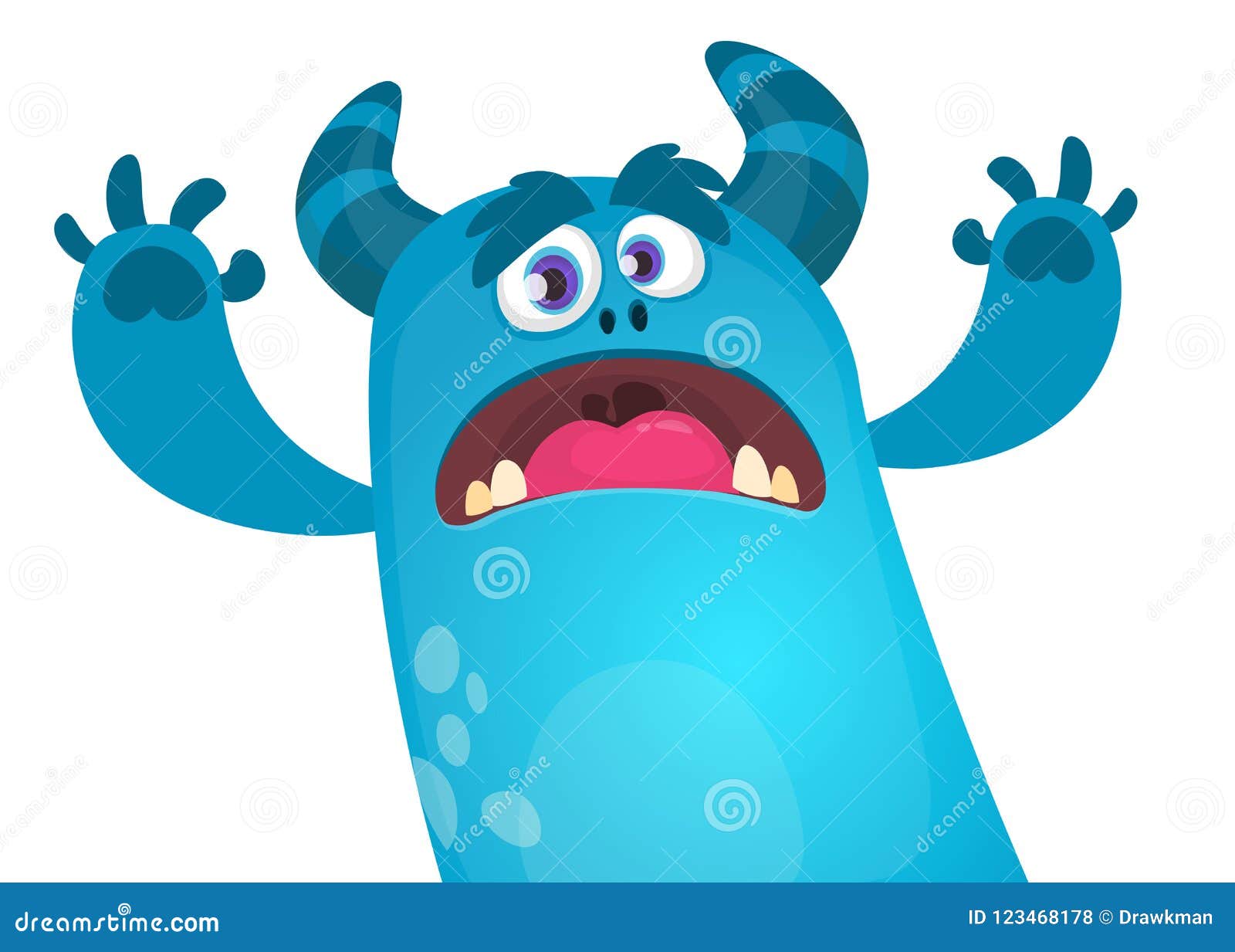 Angry Cartoon Vector Monster Character. Stock Vector - Illustration of ...