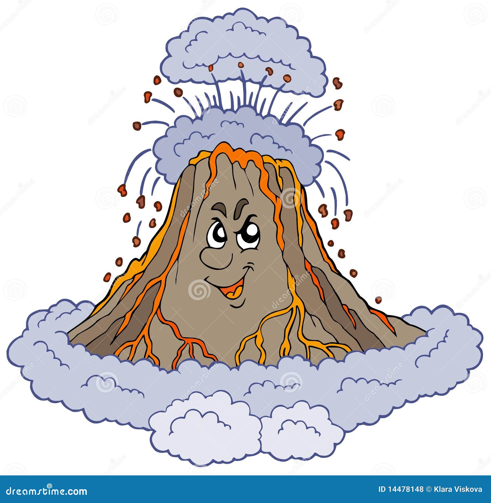 Angry cartoon volcano stock vector. Illustration of drawing - 14478148