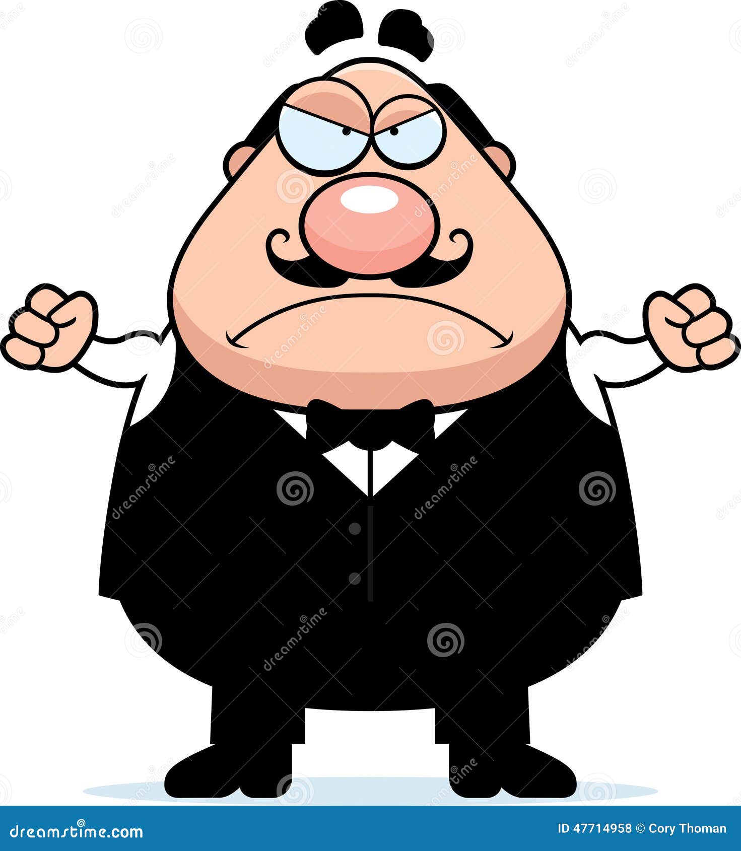 Angry Cartoon Waiter stock vector. Illustration of person - 47714958