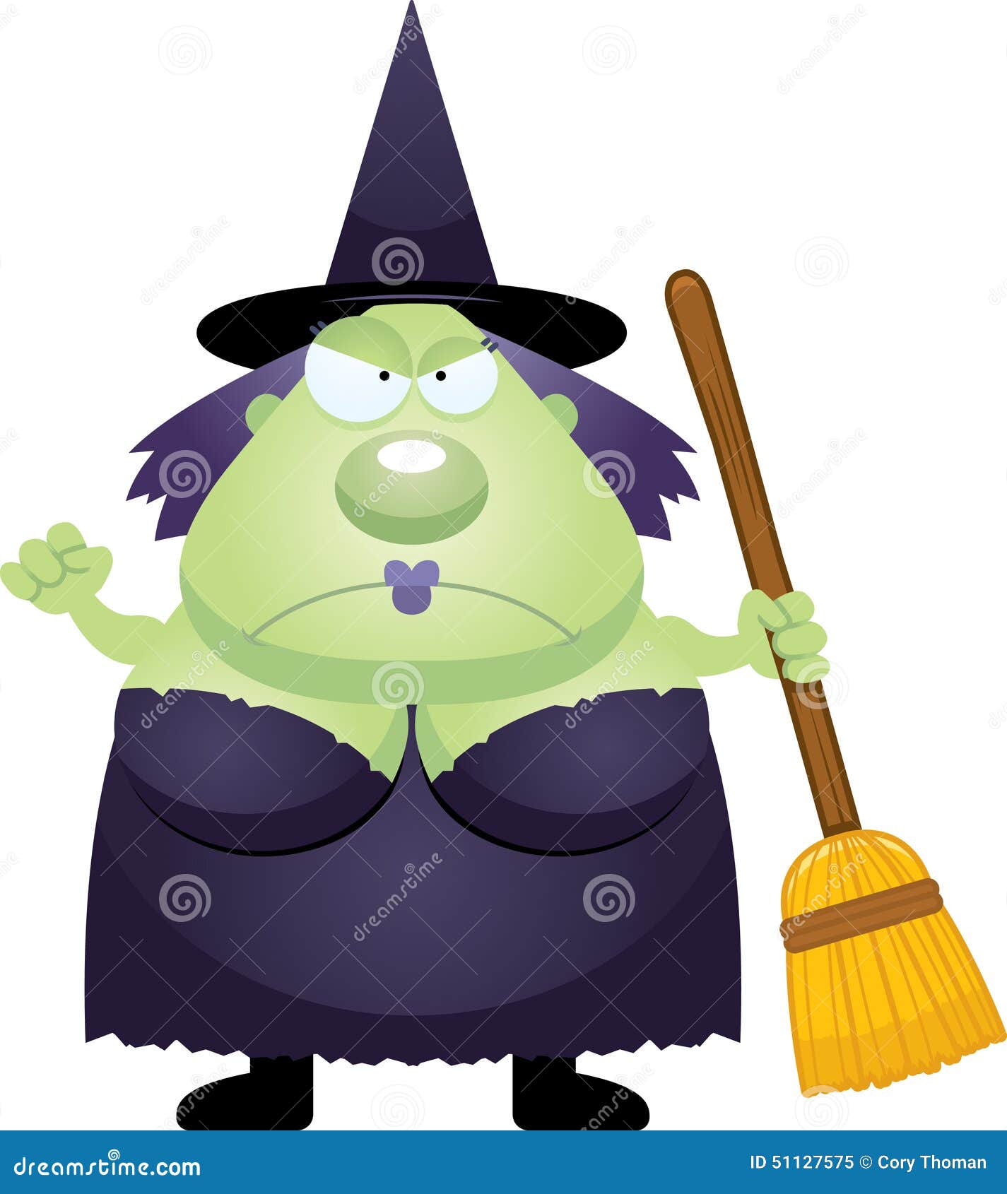 Angry Cartoon Witch stock vector. Illustration of furious - 51127575
