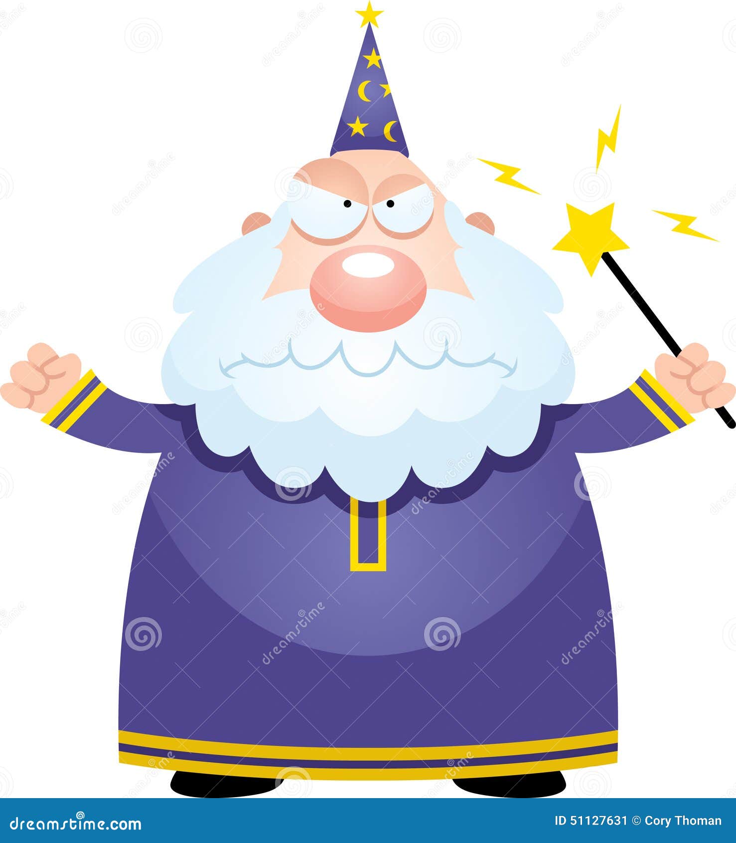 Angry Cartoon Wizard stock vector. Illustration of vector - 51127631