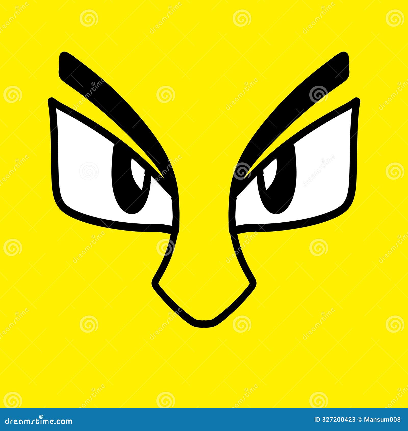 Angry cartoon yellow eyes stock illustration. Illustration of symbol ...