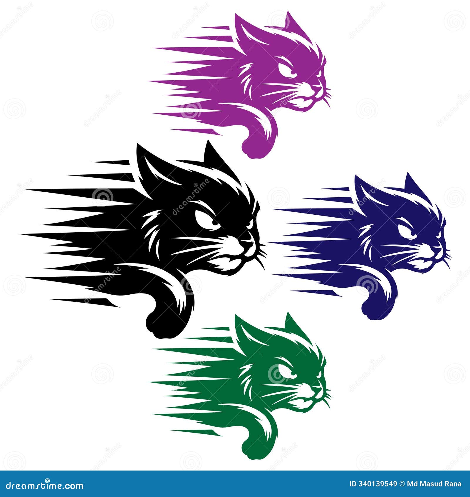 Angry Cat Attack or Jumping Clip Art Design Stock Vector - Illustration ...