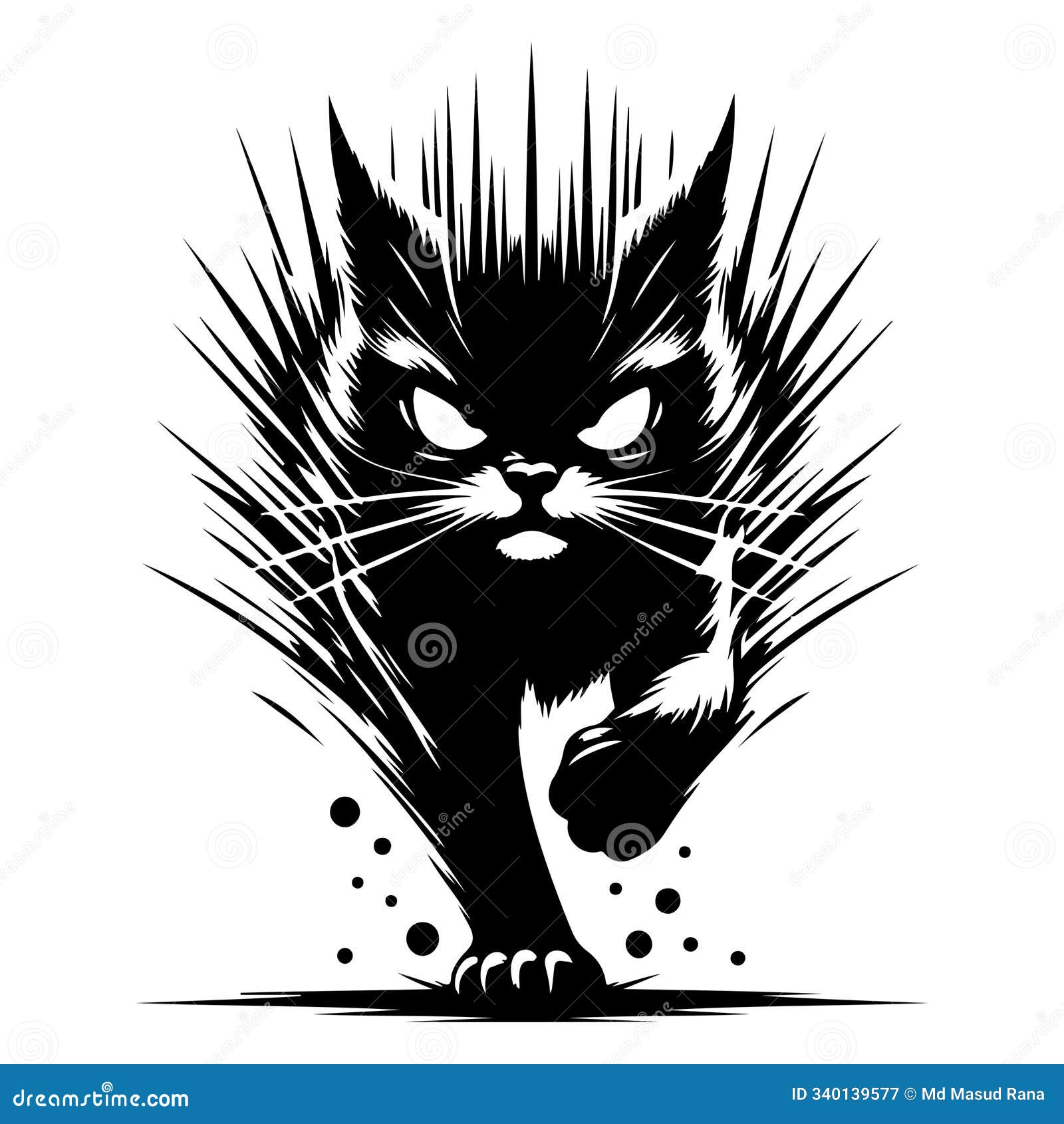 Angry Cat Attack or Jumping Clip Art Design Stock Vector - Illustration ...