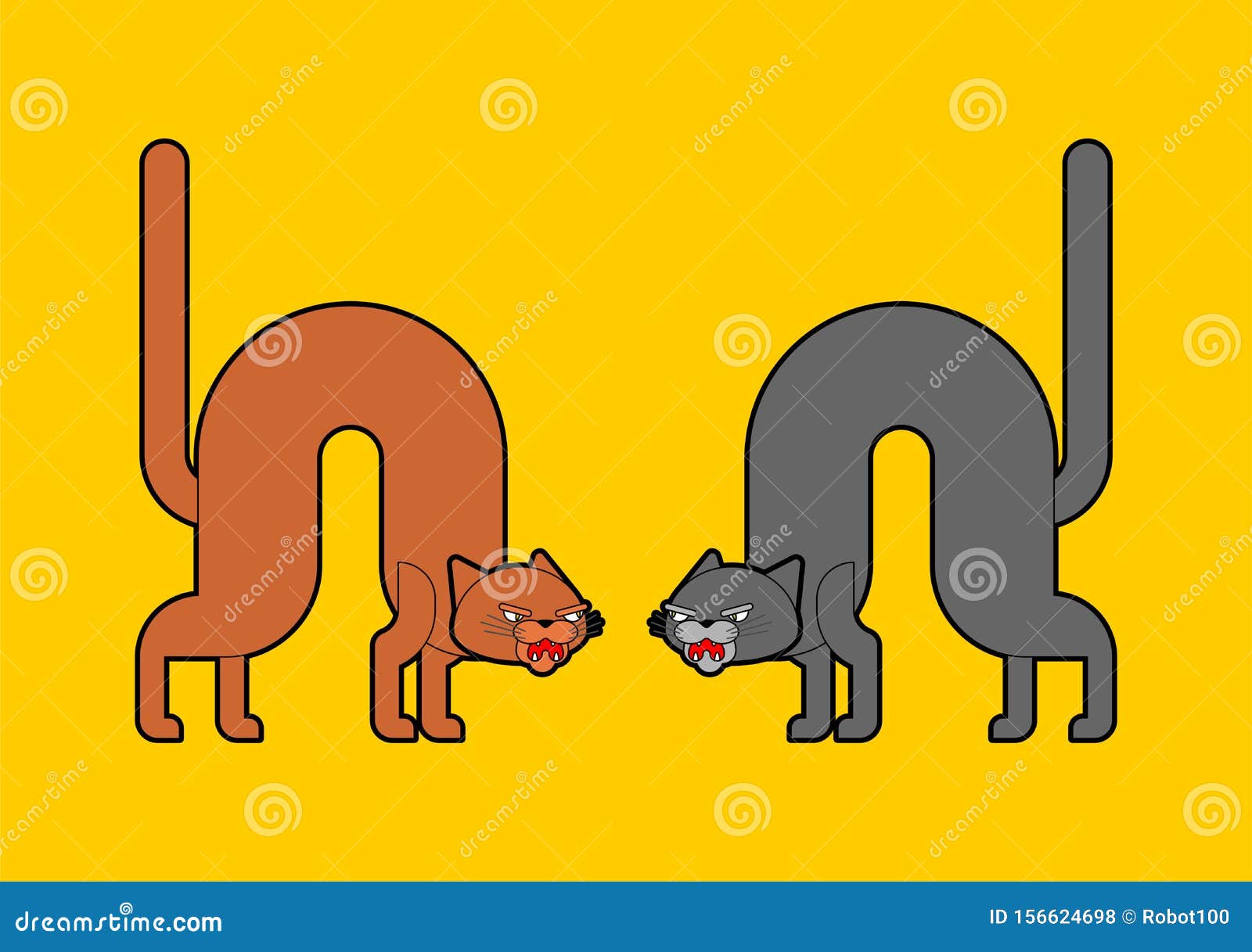 Angry cat. Attacker pet stock vector. Illustration of isolated - 156624698