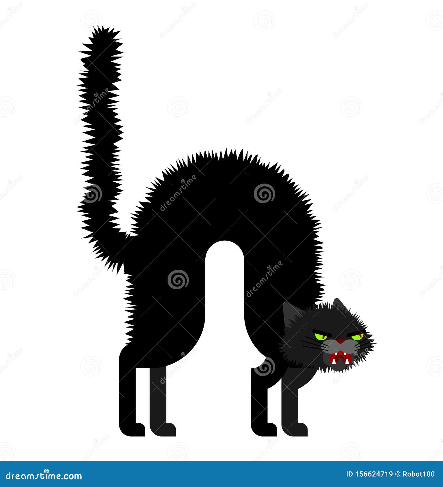 Angry cat. Attacker pet stock vector. Illustration of beautiful - 156624719