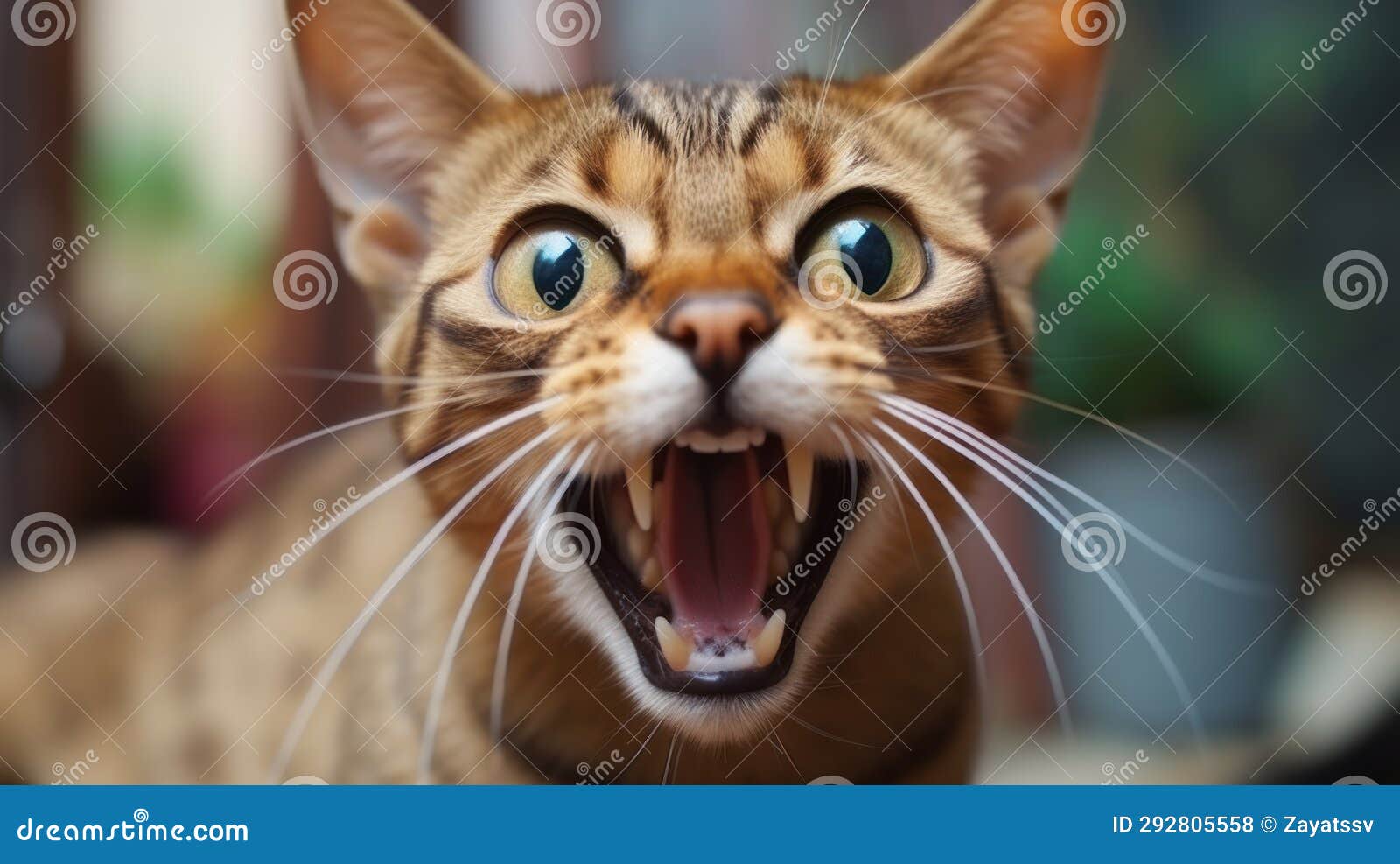 Angry Cat Closeup. the Cat Growls. Stock Photo - Image of pedigreed ...