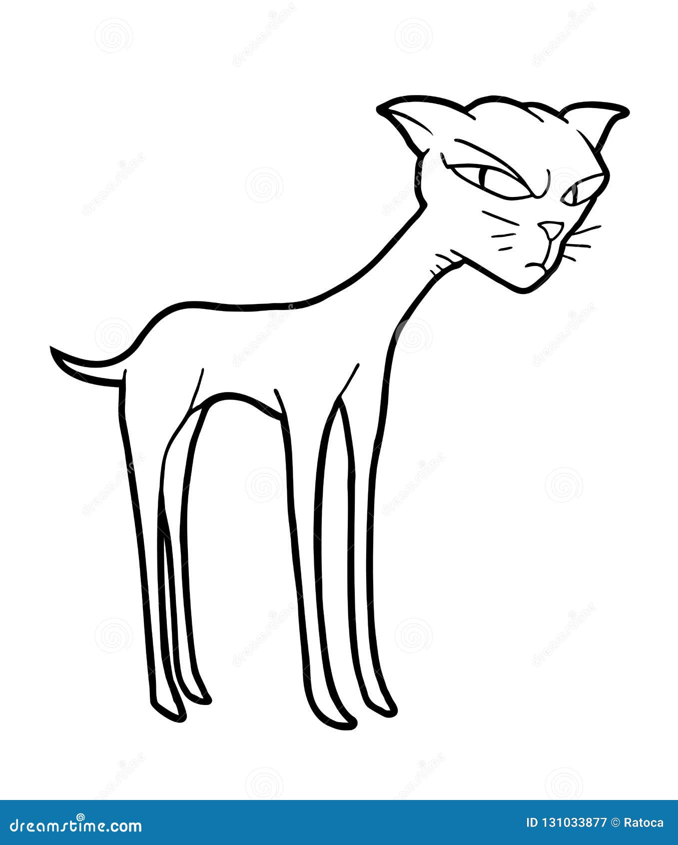 Angry cat for coloring stock vector. Illustration of animal - 131033877