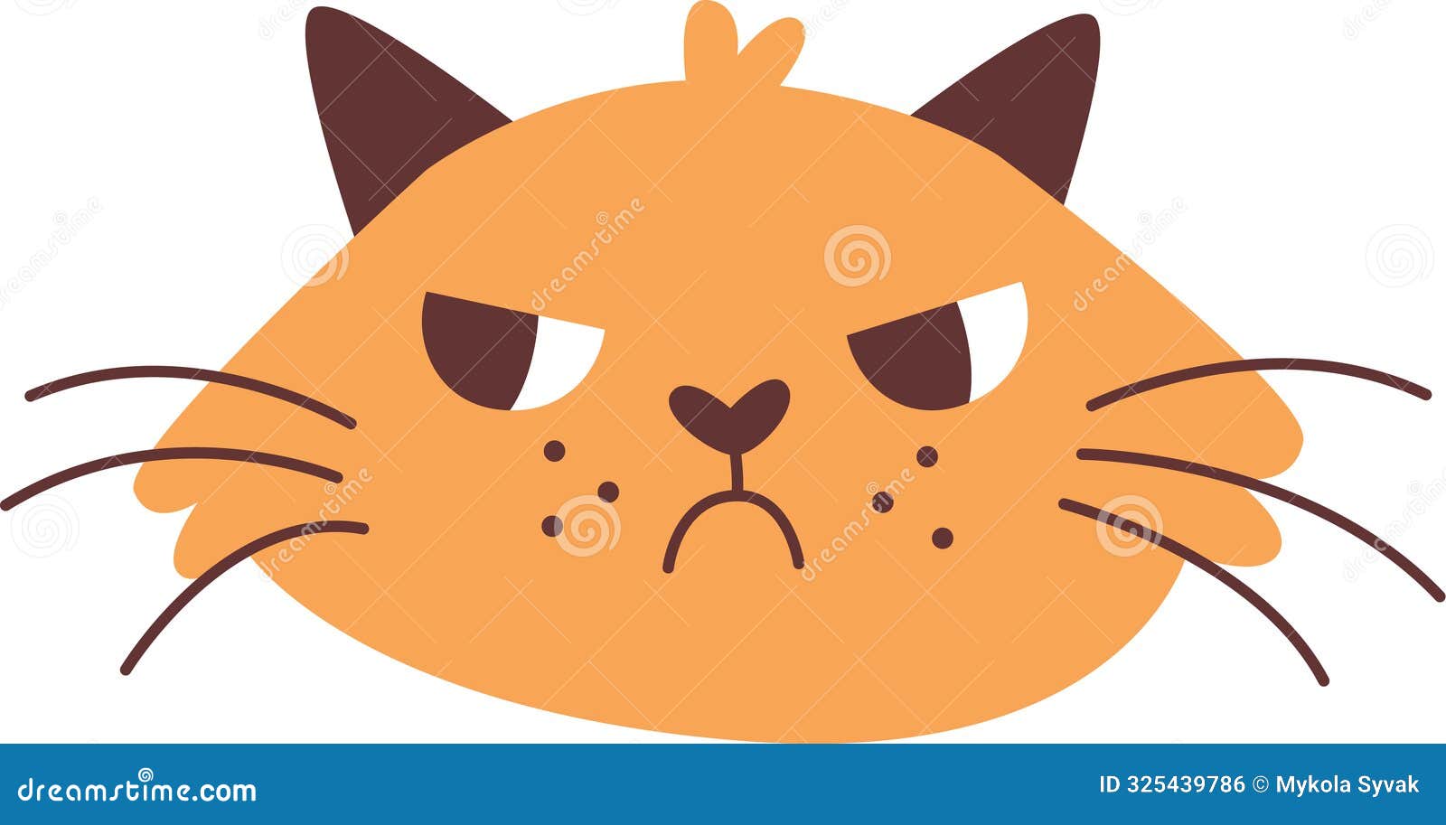 Angry Cat Face stock vector. Illustration of kitten - 325439786
