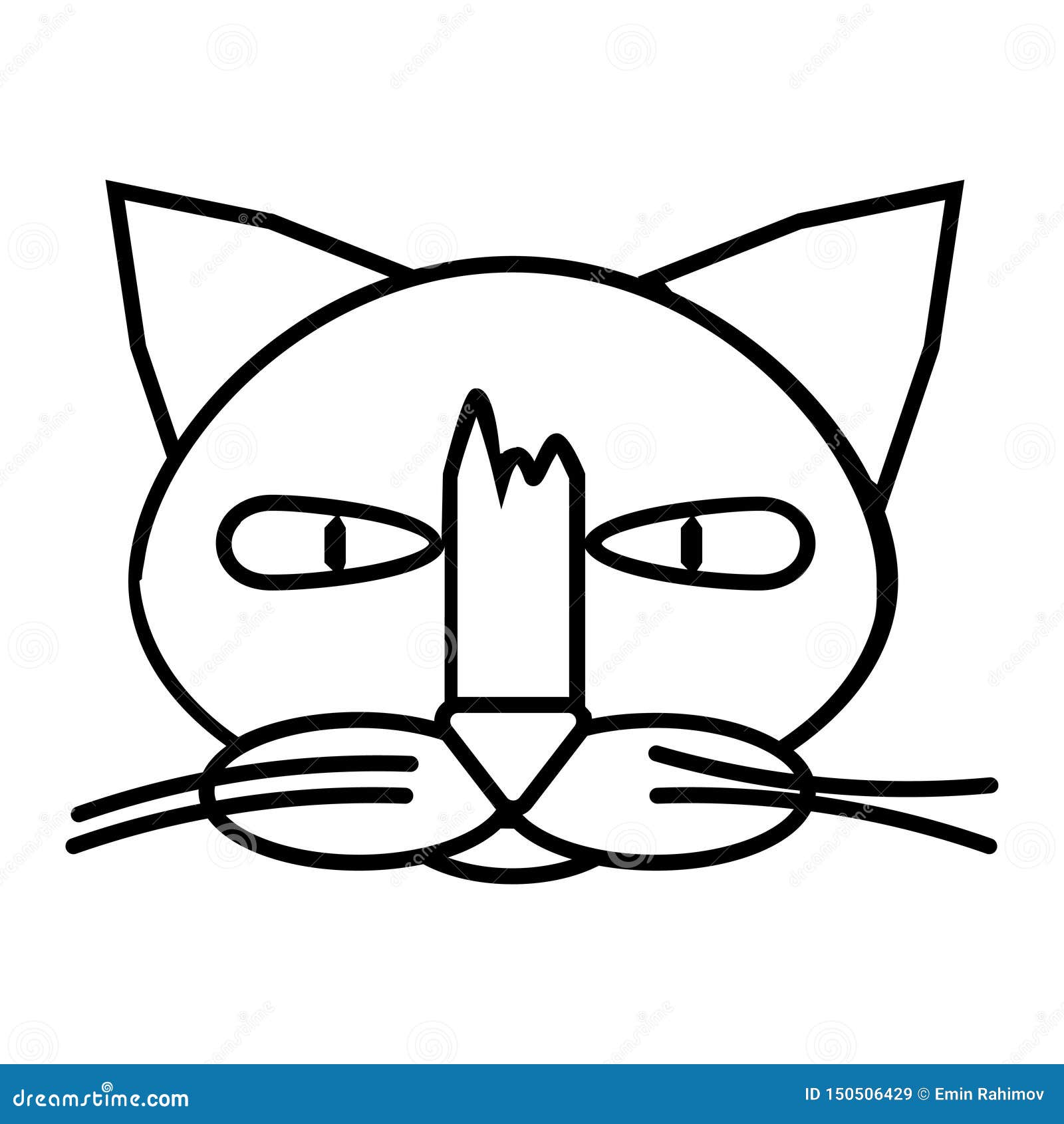 Angry cat icon. stock illustration. Illustration of scared - 150506429