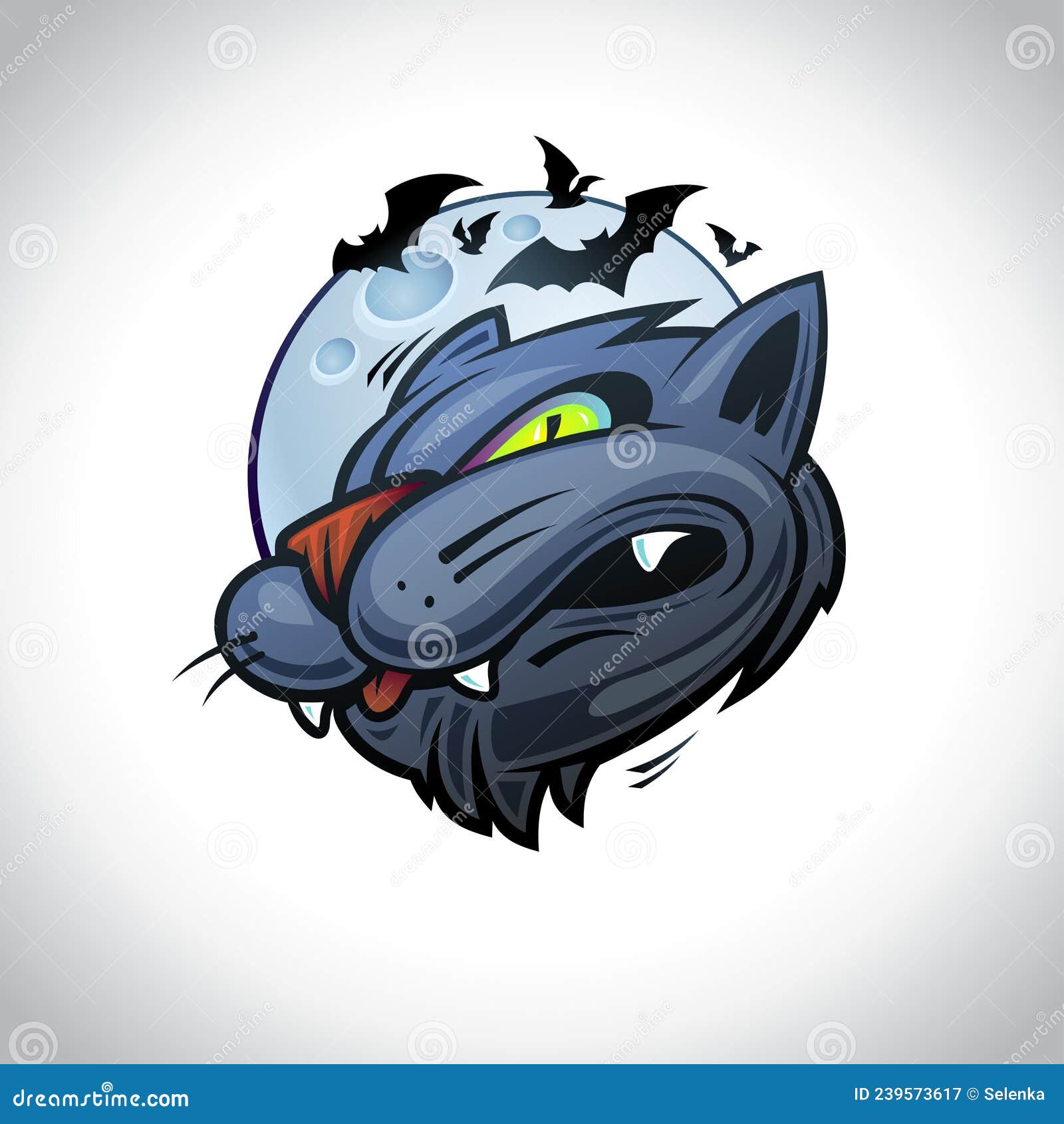 Angry Cat Logo Design, Infographic Pictogram Stock Illustration ...