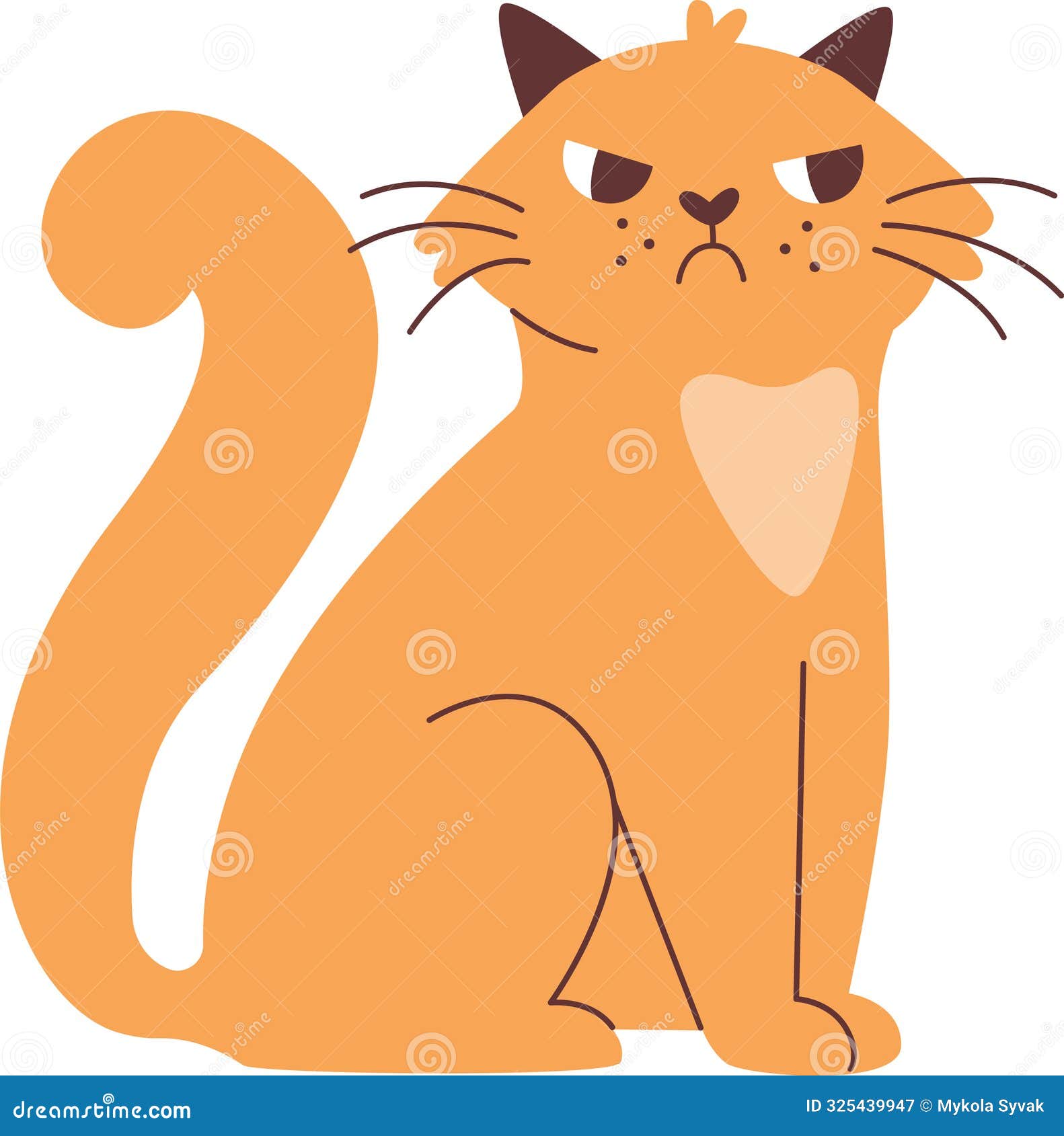 Angry Cat Sitting stock vector. Illustration of adorable - 325439947