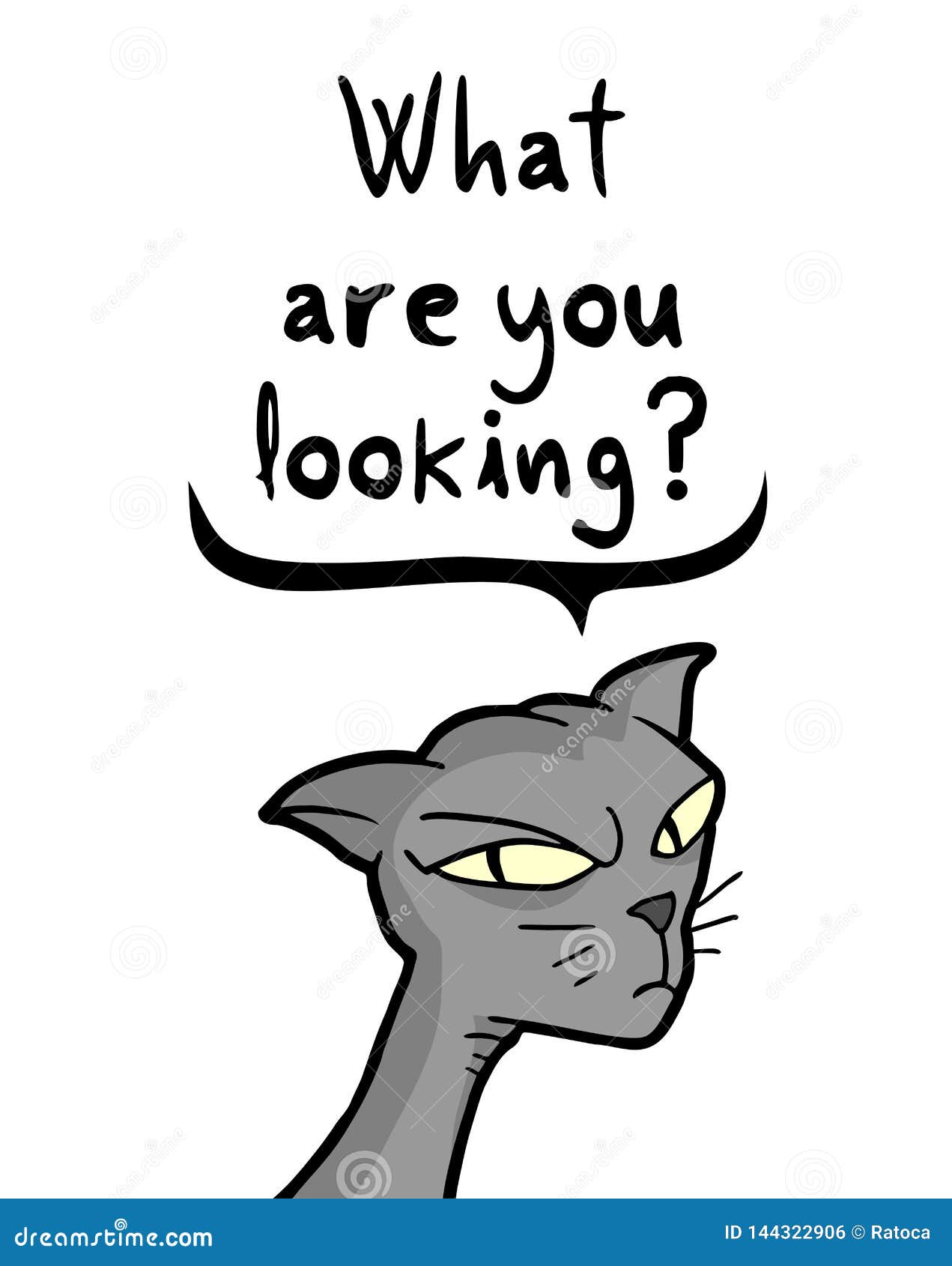 Angry cat talking stock vector. Illustration of character - 144322906