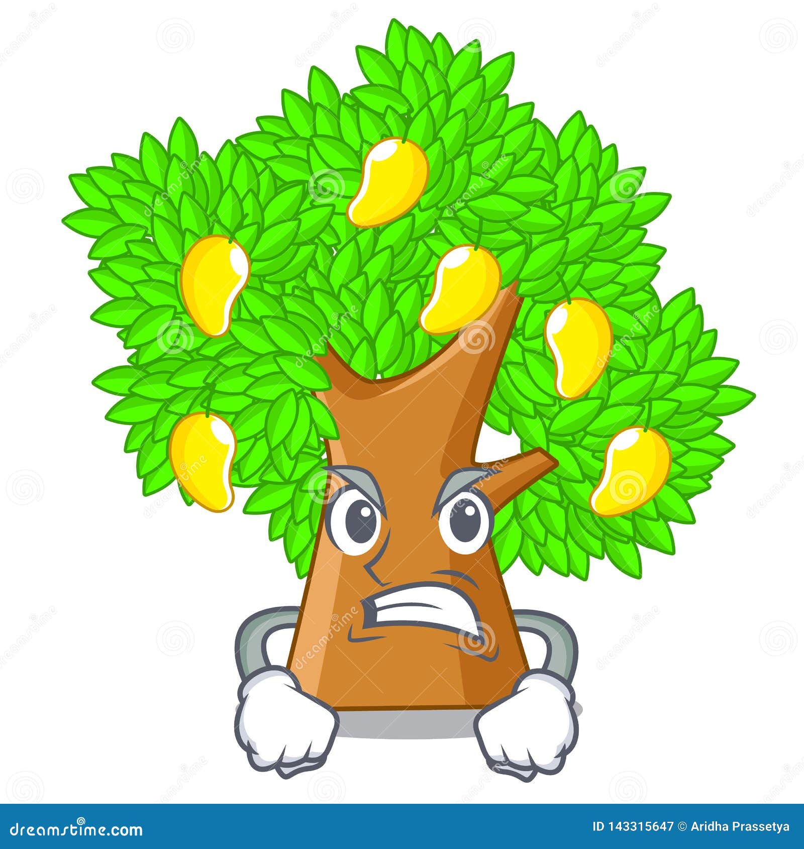 Angry Character Mango Tree Beside The House Cartoon Vector ...