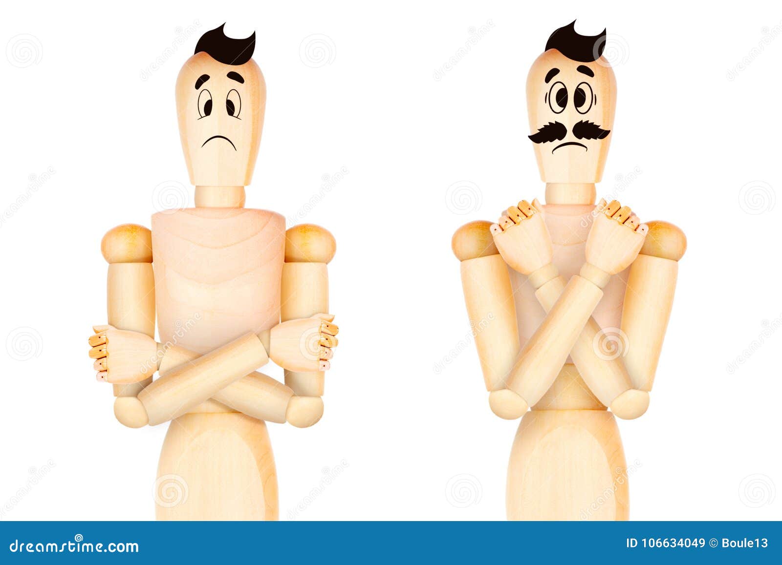 Angry Character Standing with Hands Folded Stock Illustration ...
