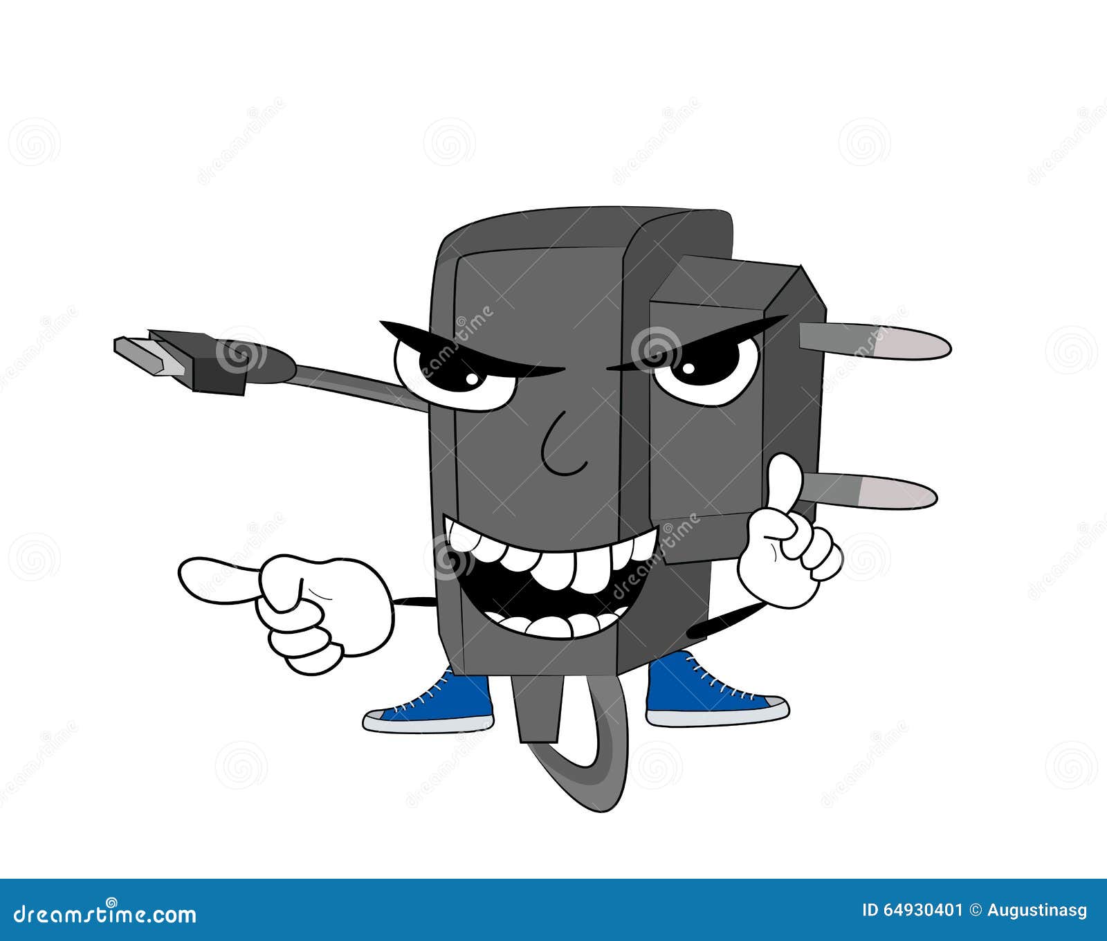 Angry Charger cartoon stock illustration. Illustration of shouting ...