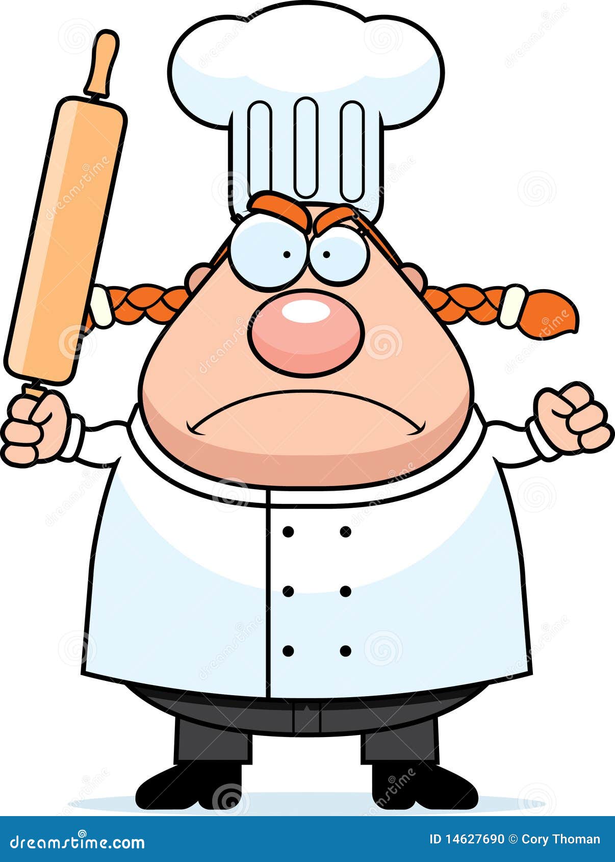 Angry Chef stock vector. Illustration of woman, rolling - 14627690