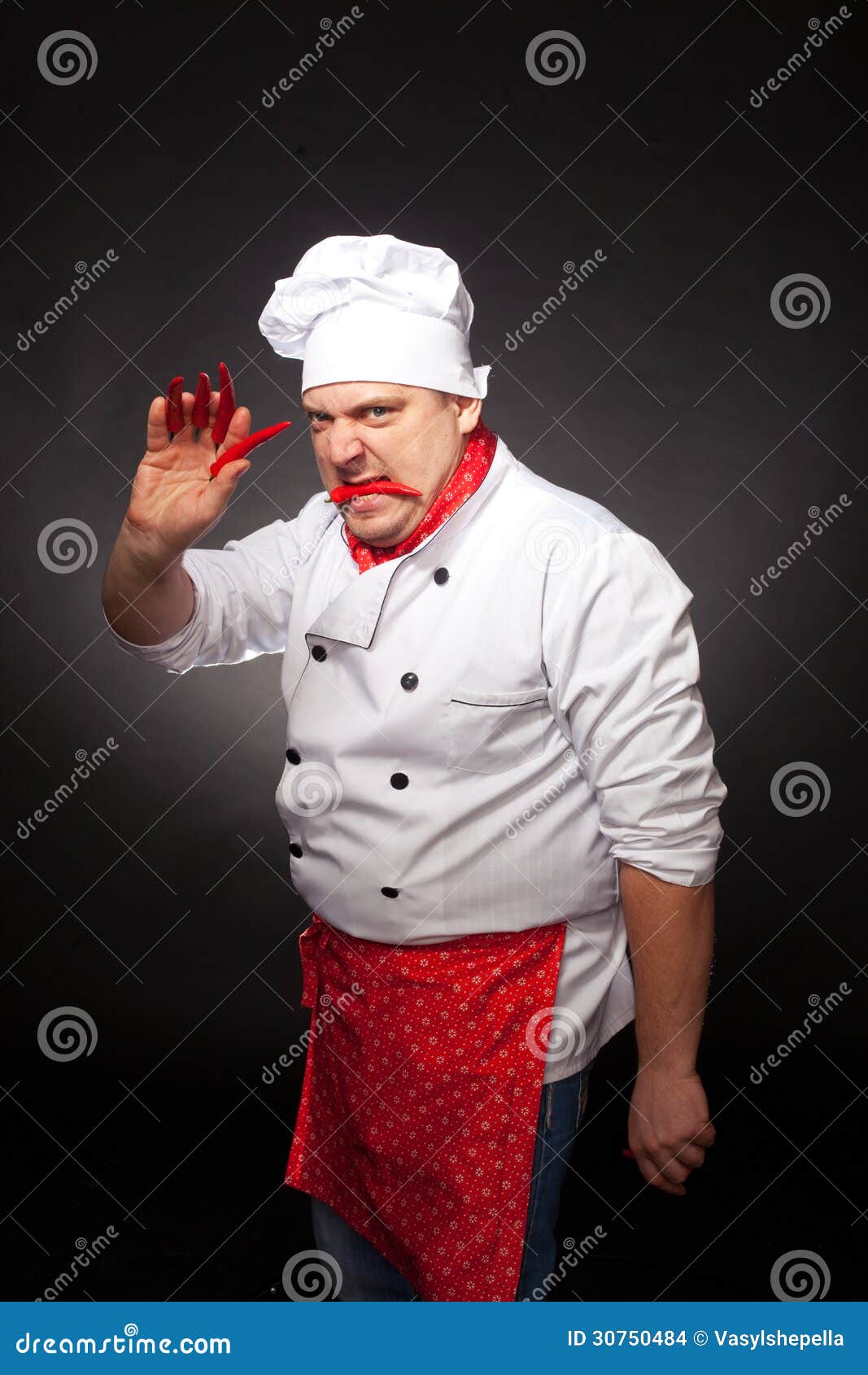 Angry chef stock photo. Image of uniform, caucasian, white - 30750484