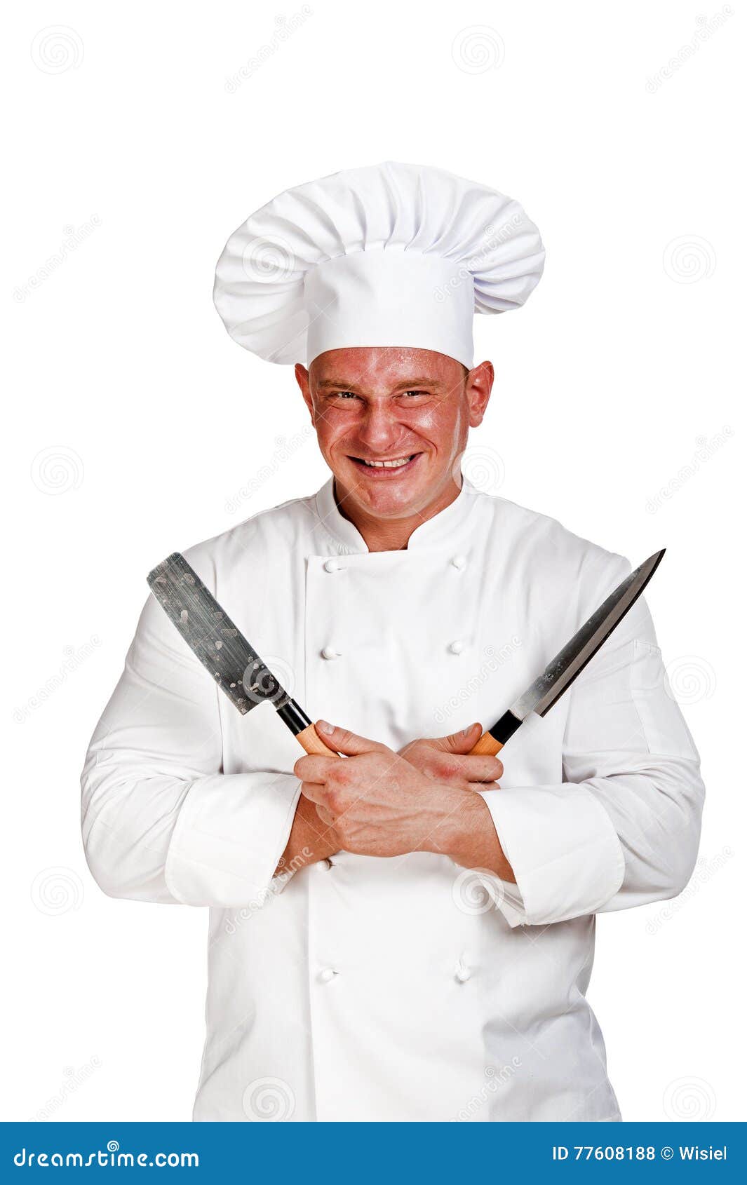Angry Chef with Knife Isolated. Stock Photo - Image of adult, person ...