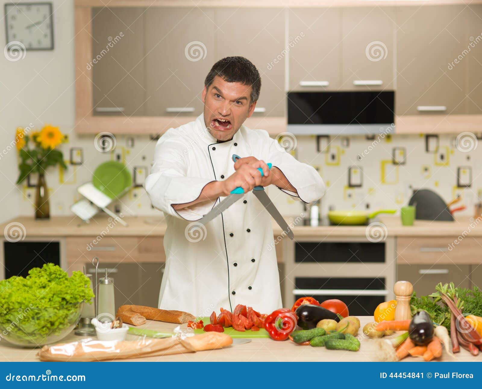 Angry chef stock image. Image of restaurant, cookery - 44454841