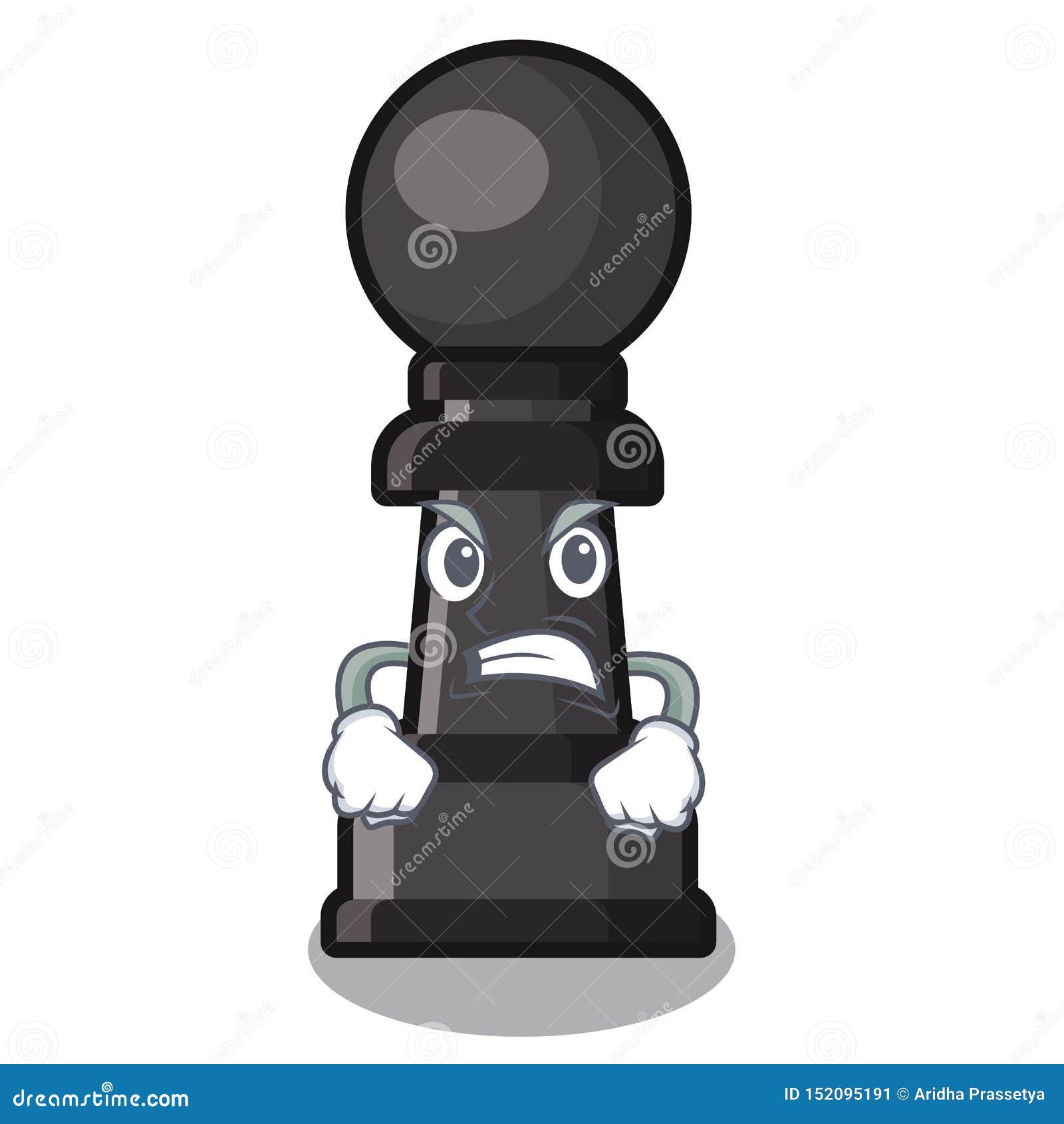 Angry Chess Pawn in the Cartoon Shape Stock Vector - Illustration of ...