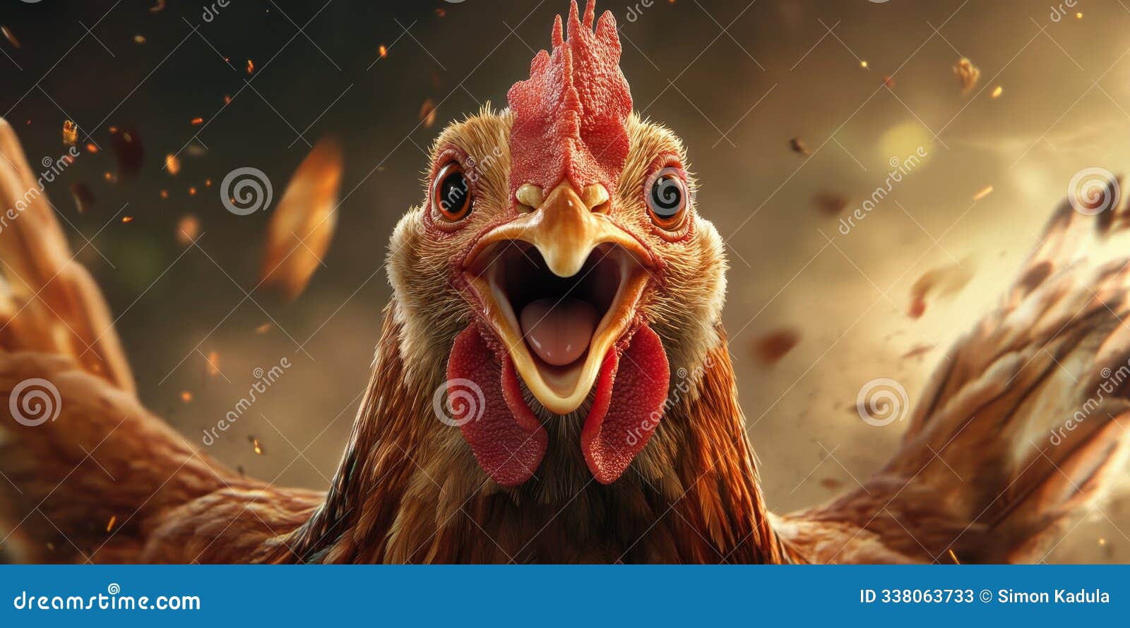 Yellow Crowing Rooster Royalty-Free Stock Image | CartoonDealer.com ...