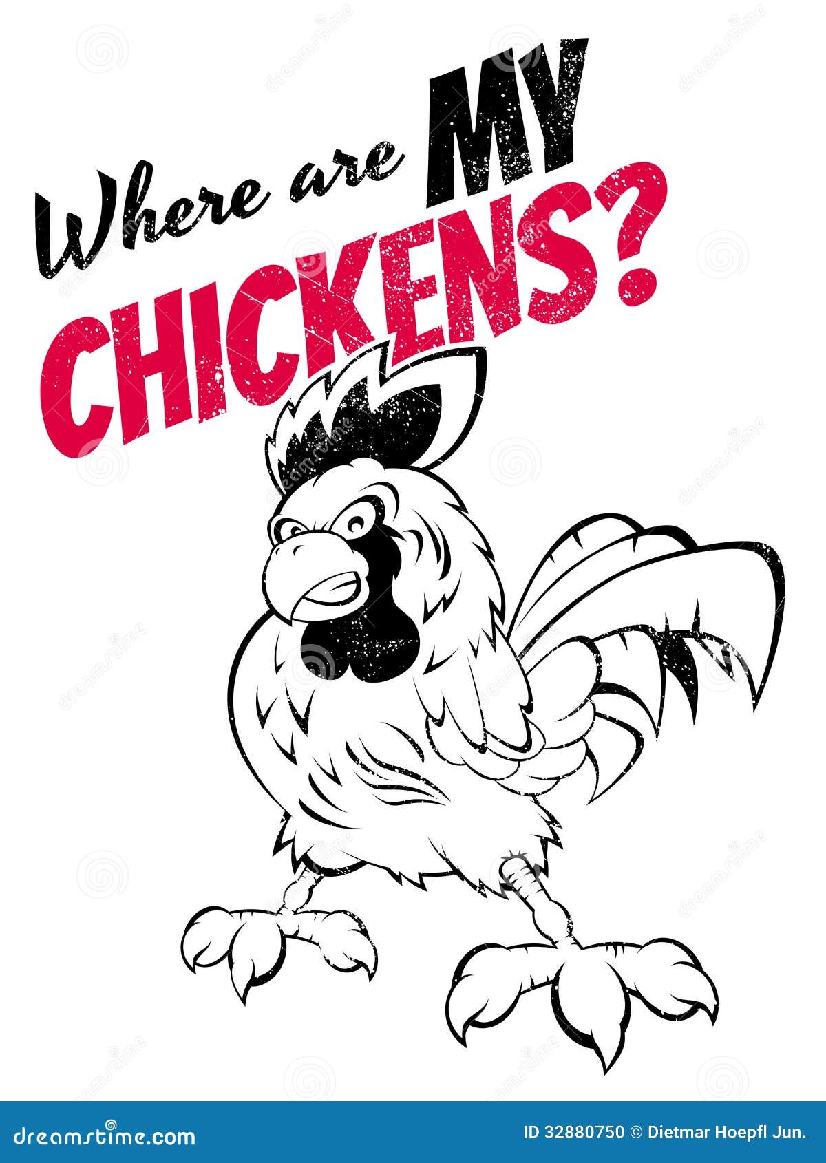 Angry chicken stock vector. Illustration of animal, aggressive - 32880750