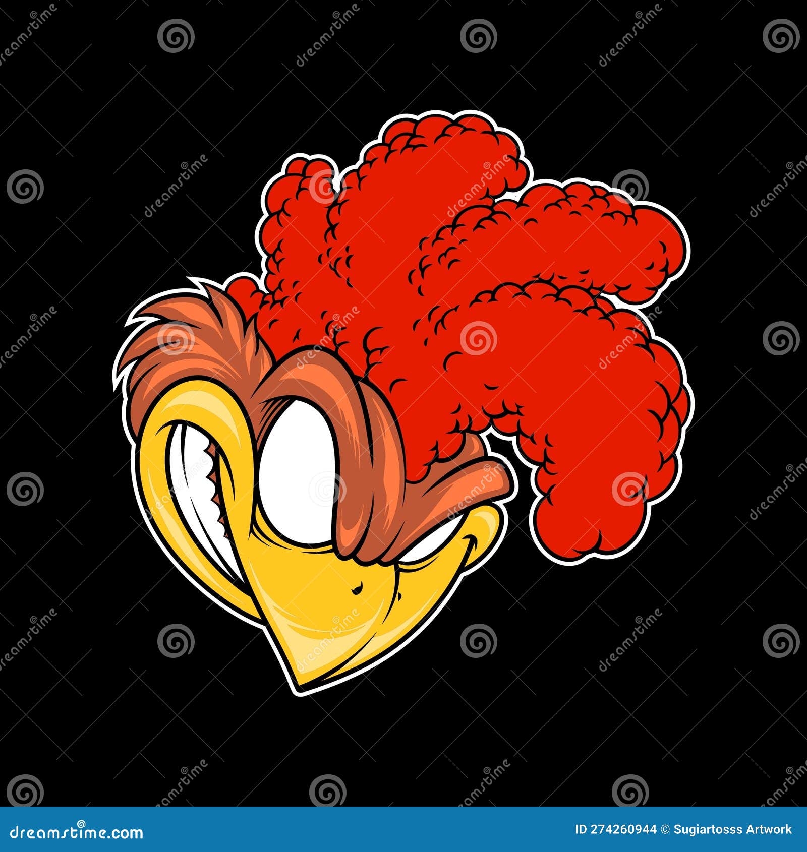 Angry chicken head logo stock vector. Illustration of symbol - 274260944
