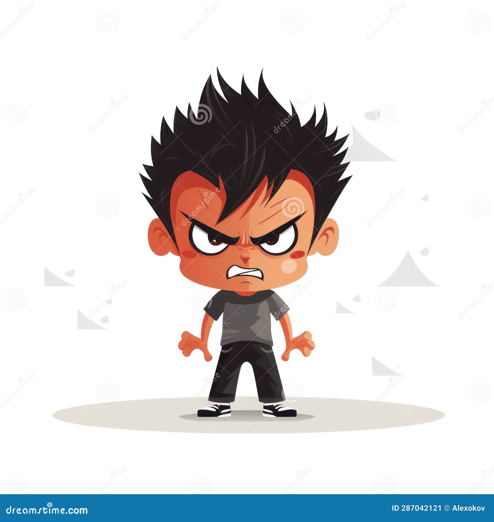 Angry Child in Flat Minimalistic Animation AI Generated Stock ...