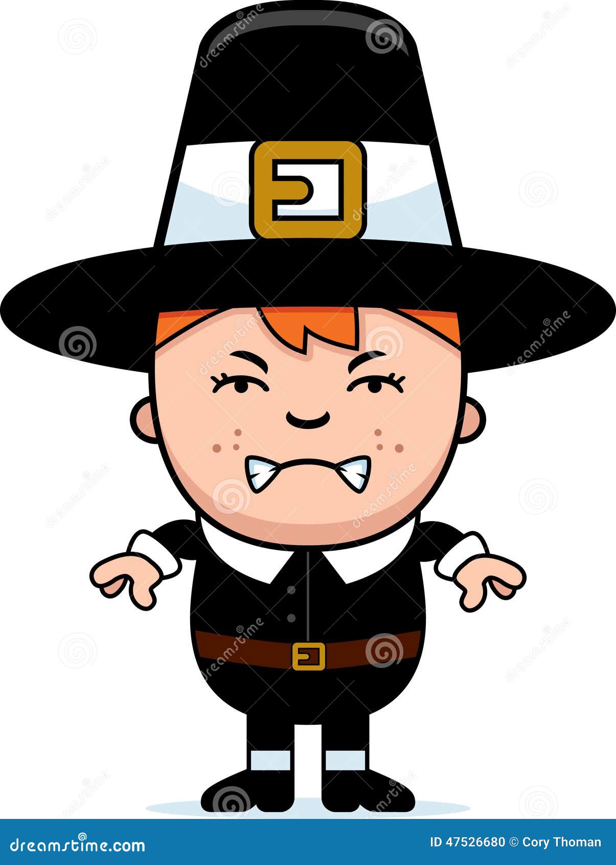 Angry Child Pilgrim stock vector. Illustration of dutch - 47526680