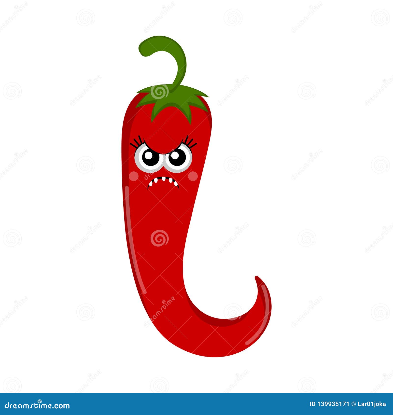 Angry Red Hot Chili Pepper Humanized Emotional Flat Cartoon Character ...
