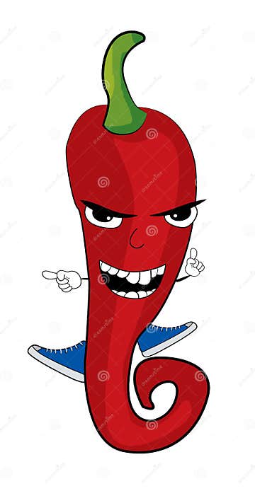 Angry chilli cartoon stock illustration. Illustration of chilli - 47922181