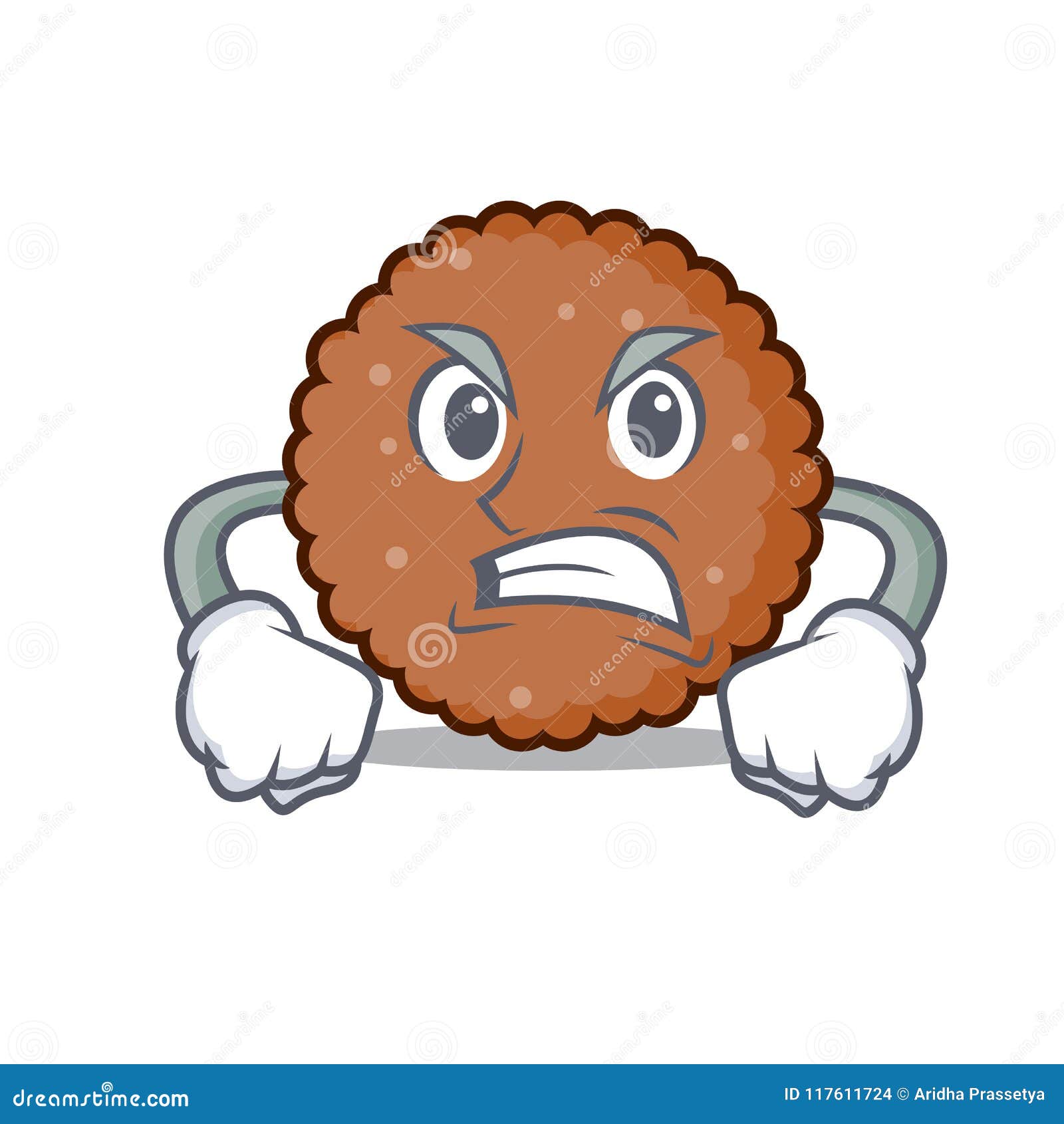 Angry Chocolate Biscuit Mascot Cartoon Vector Illustration ...