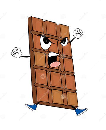 Angry chocolate cartoon stock illustration. Illustration of object ...