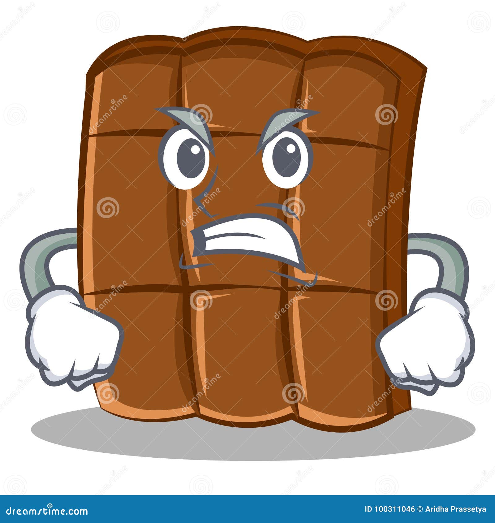 Angry Chocolate Biscuit Mascot Cartoon Vector Illustration ...