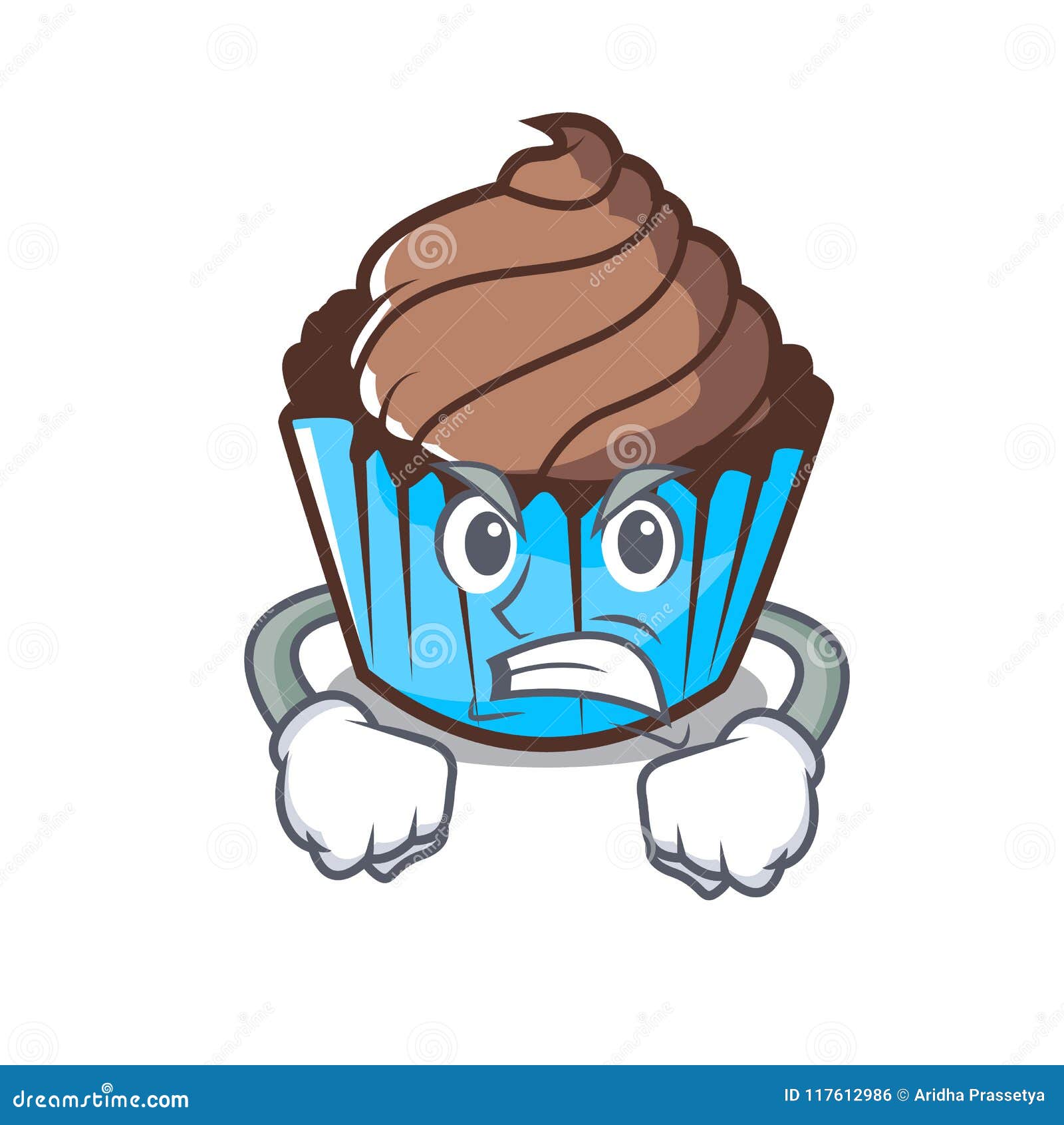 Angry Chocolate Biscuit Mascot Cartoon Vector Illustration ...