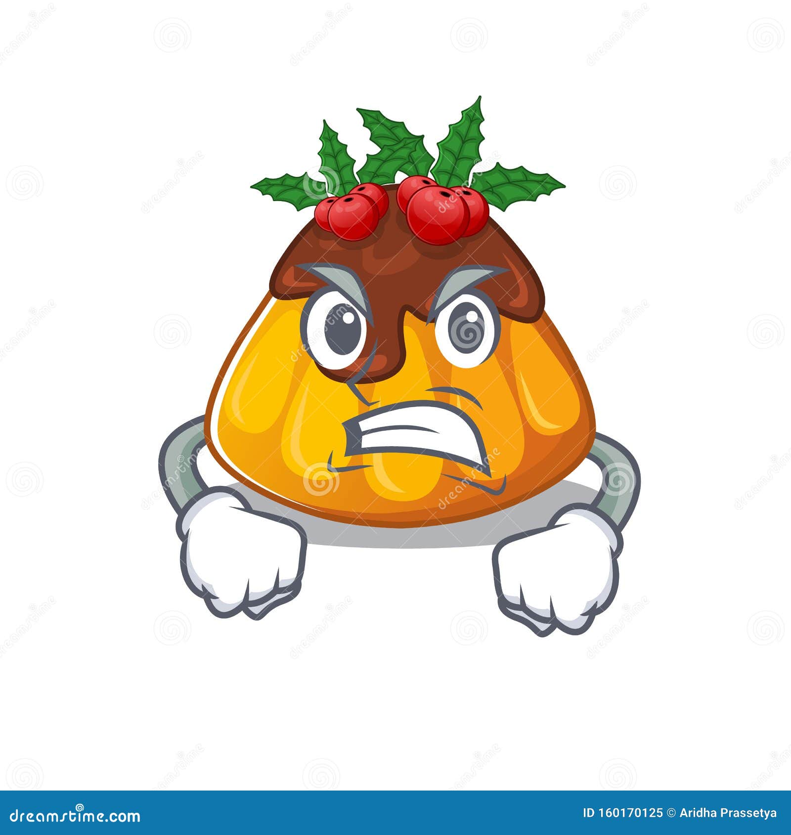 Angry Christmas Pudding with the Character Shape Stock Vector ...