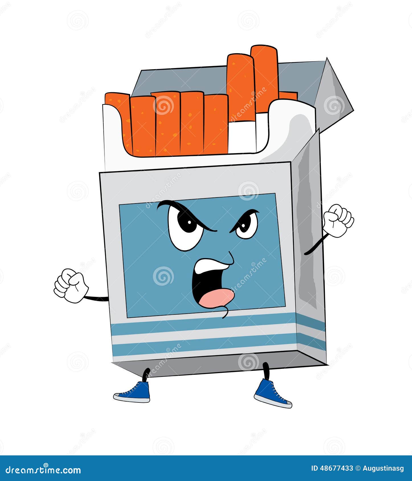 Angry Cigaretes Pack Cartoon Stock Illustration - Illustration of pacl ...
