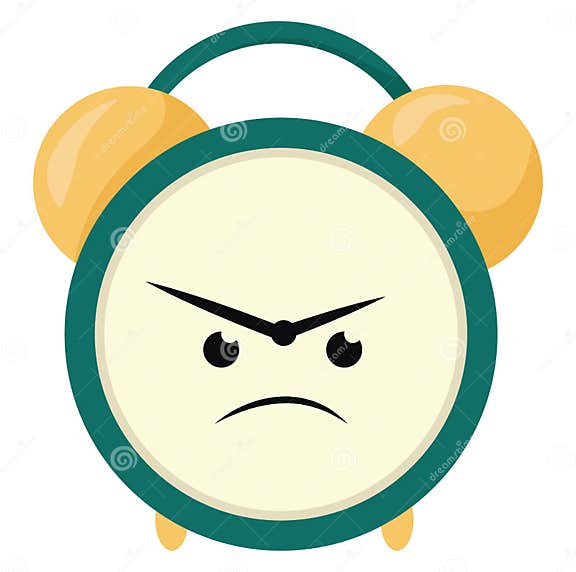 Angry Clock, Illustration, Vector Stock Illustration - Illustration of ...