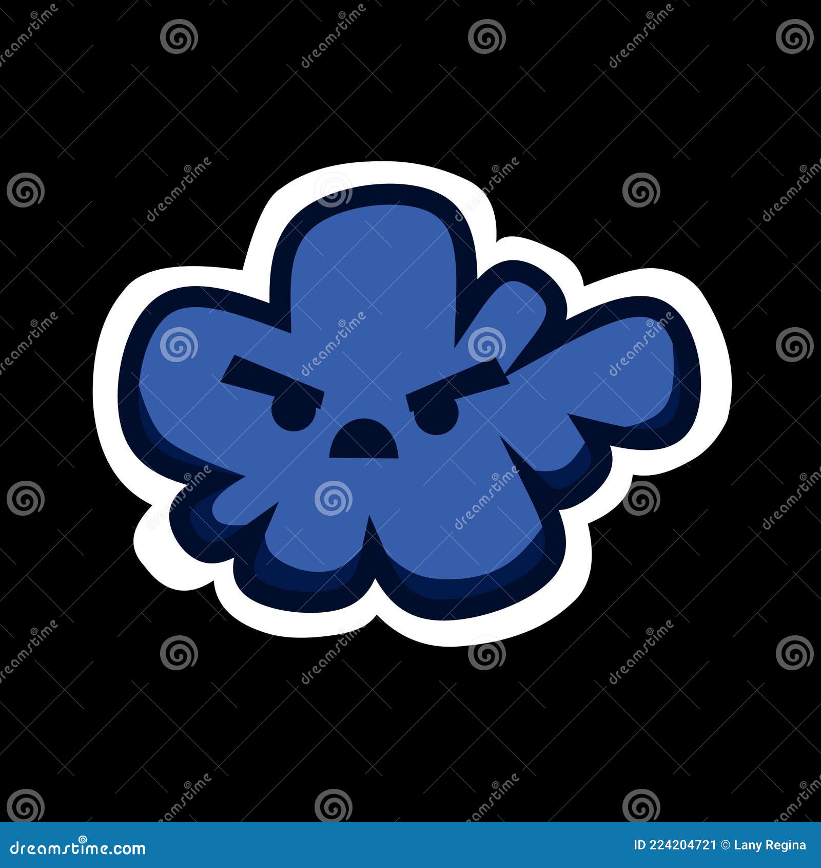 Angry Cloud Blowing Wind Cartoon | CartoonDealer.com #110470233