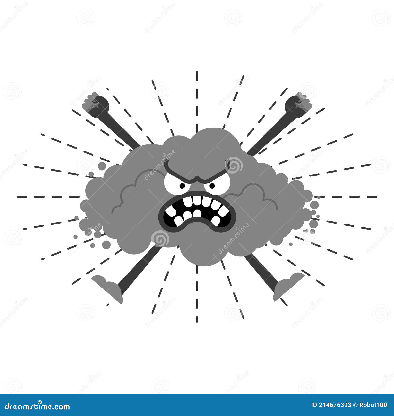 Angry Cloud Blowing Wind Cartoon | CartoonDealer.com #110470233