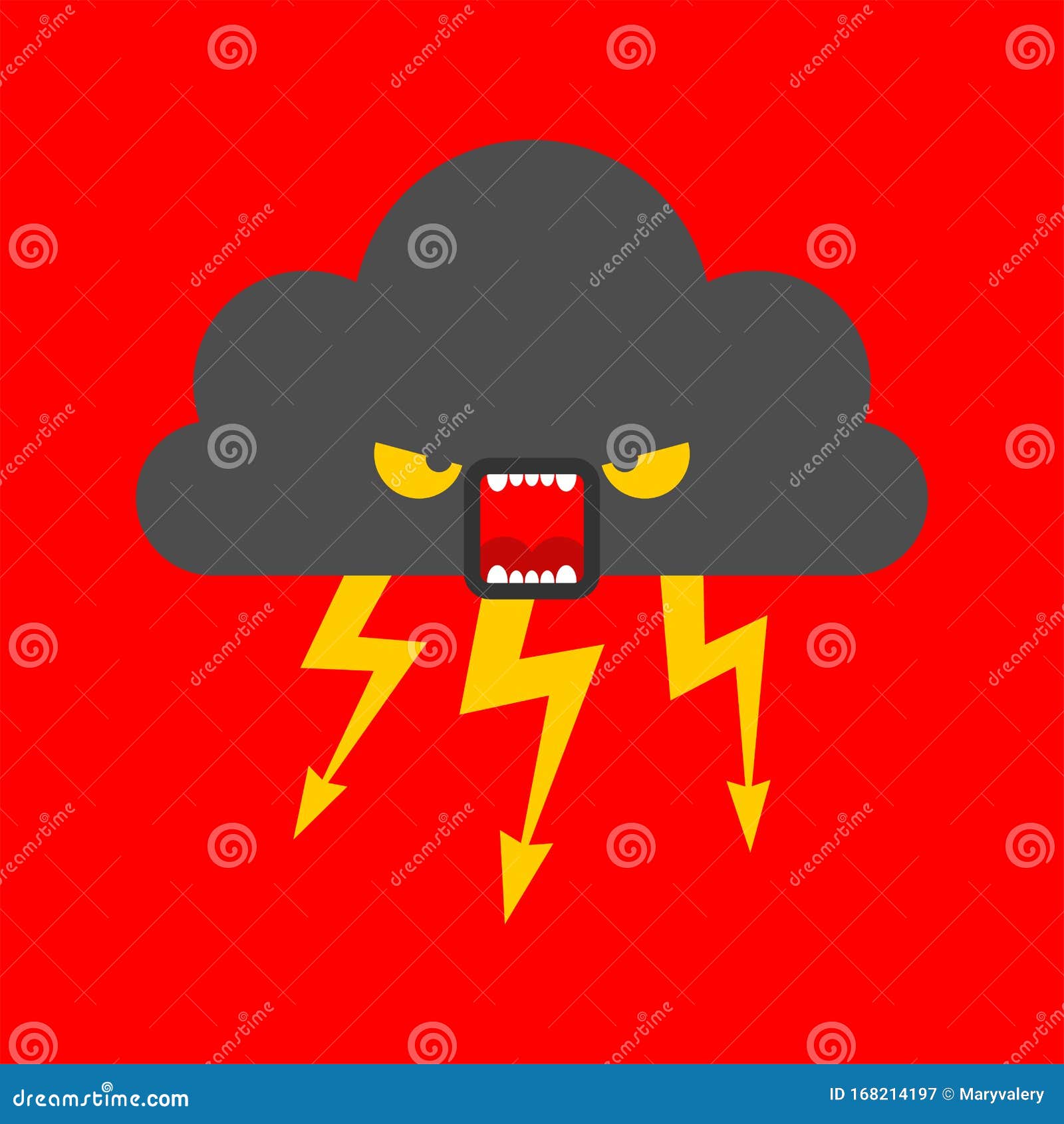 Angry Cloud Blowing Wind Cartoon | CartoonDealer.com #110470233