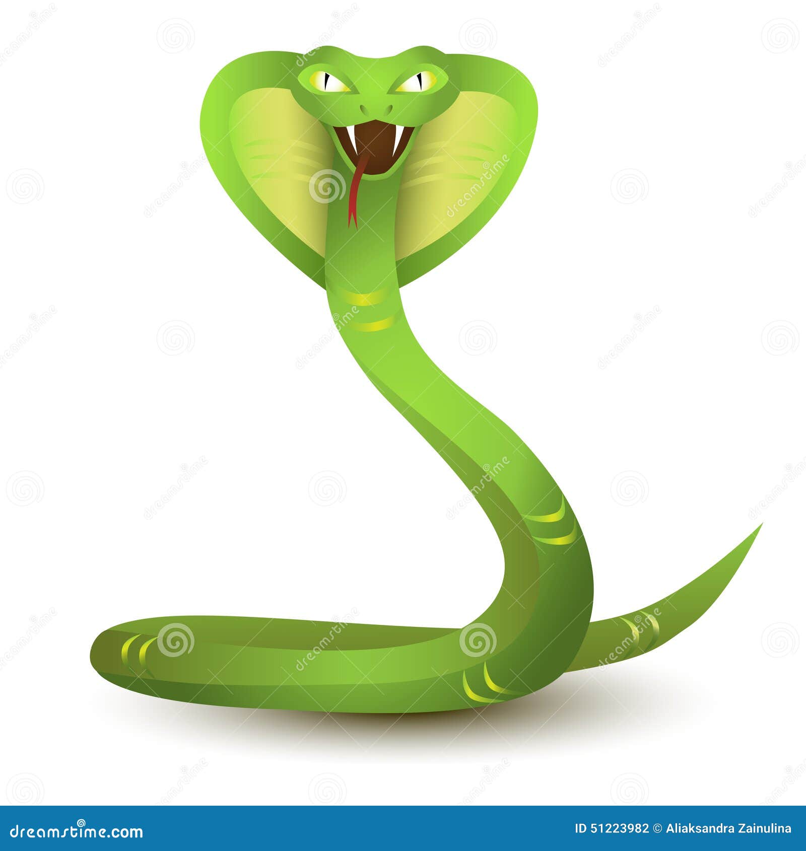 Angry Cobra Cartoon. Green Snake Stock Vector - Image: 51223982