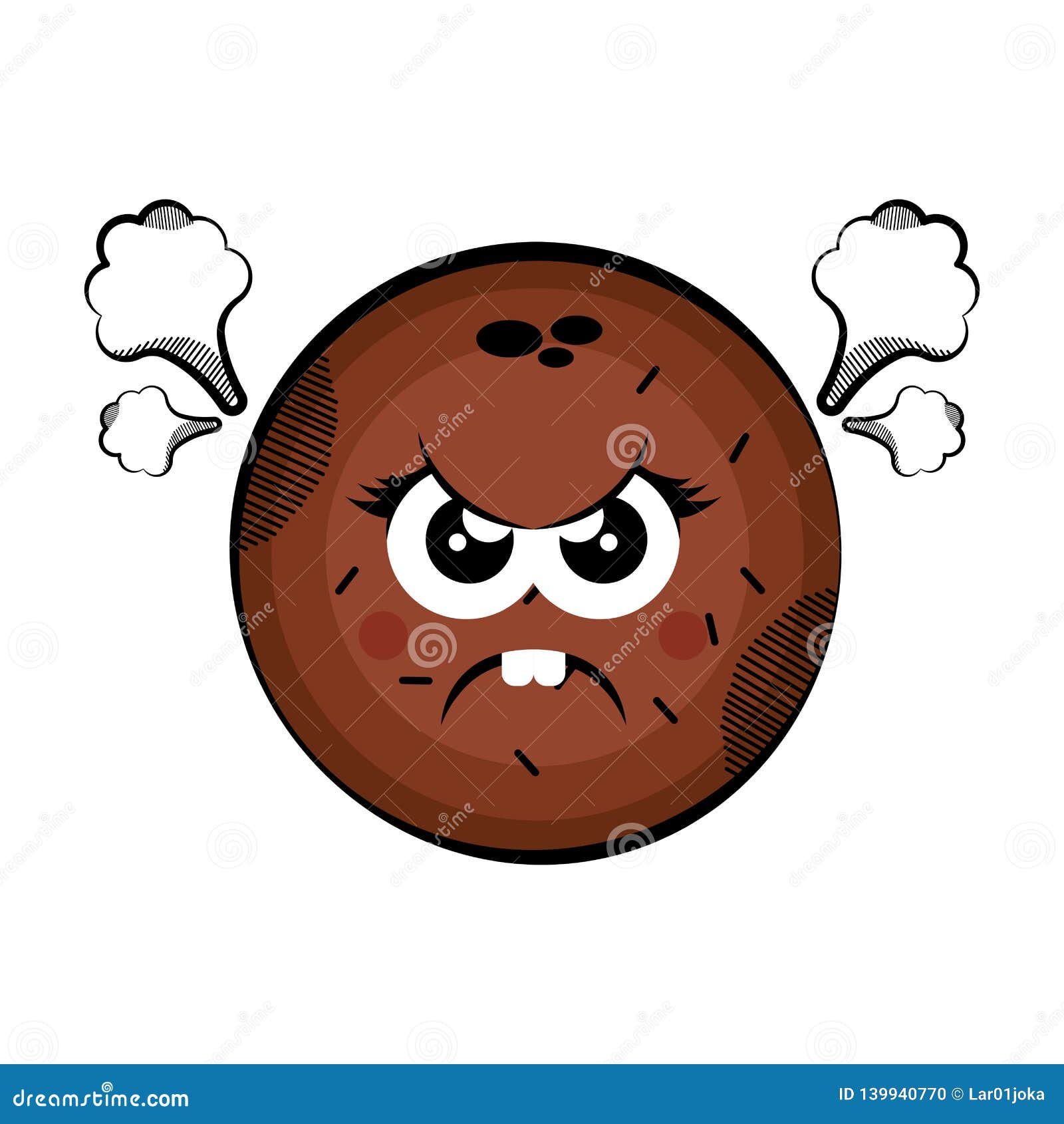 Angry Coconut Cartoon. Colored Sketch Stock Vector - Illustration of ...