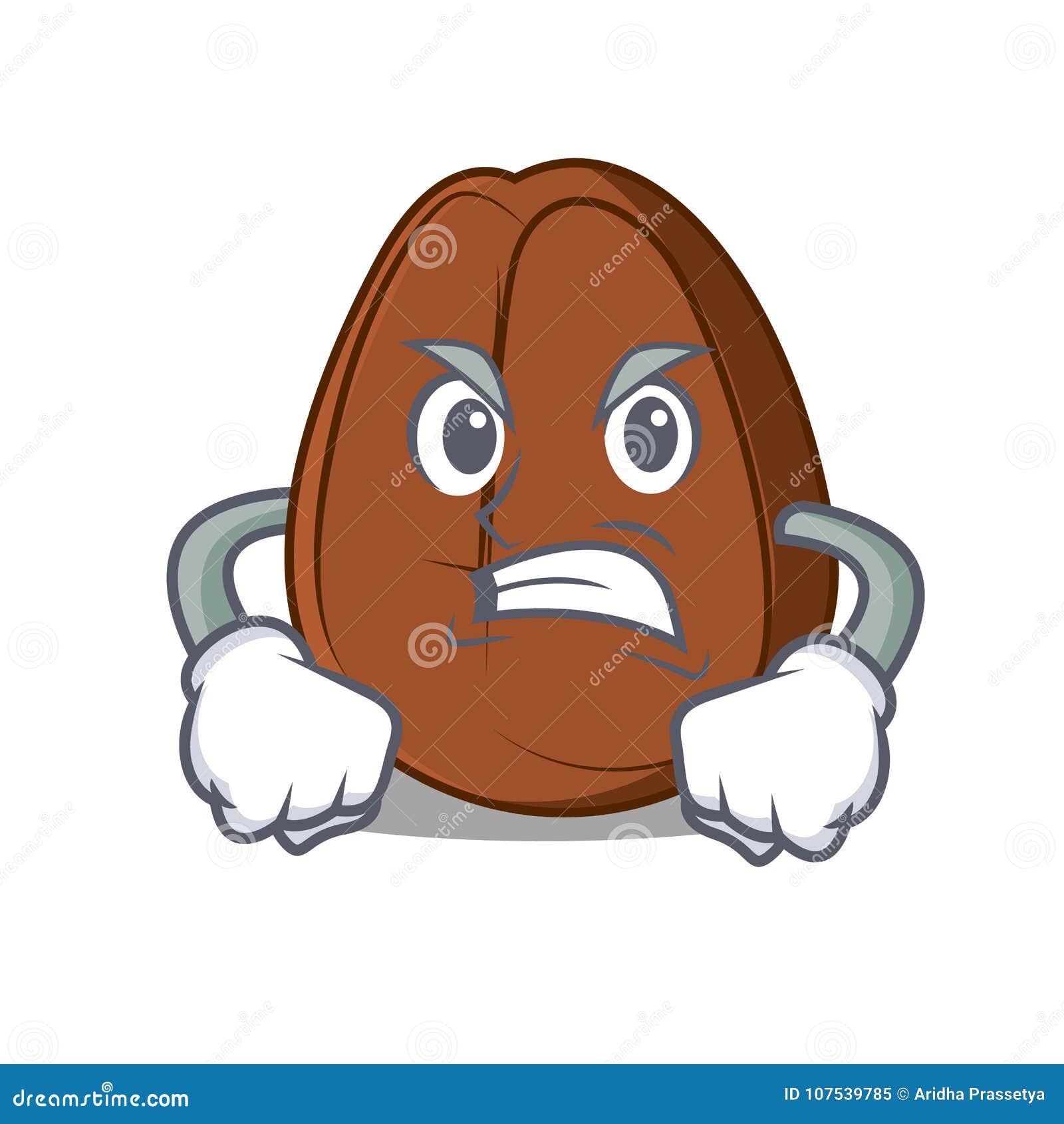 Angry Coffee Bean Mascot Cartoon Stock Vector - Illustration of bean ...