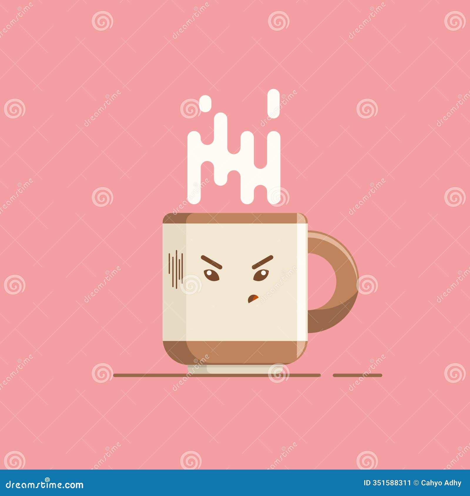 Angry Coffee Cup Character, Cute Angry Coffee Cup Stock Illustration ...