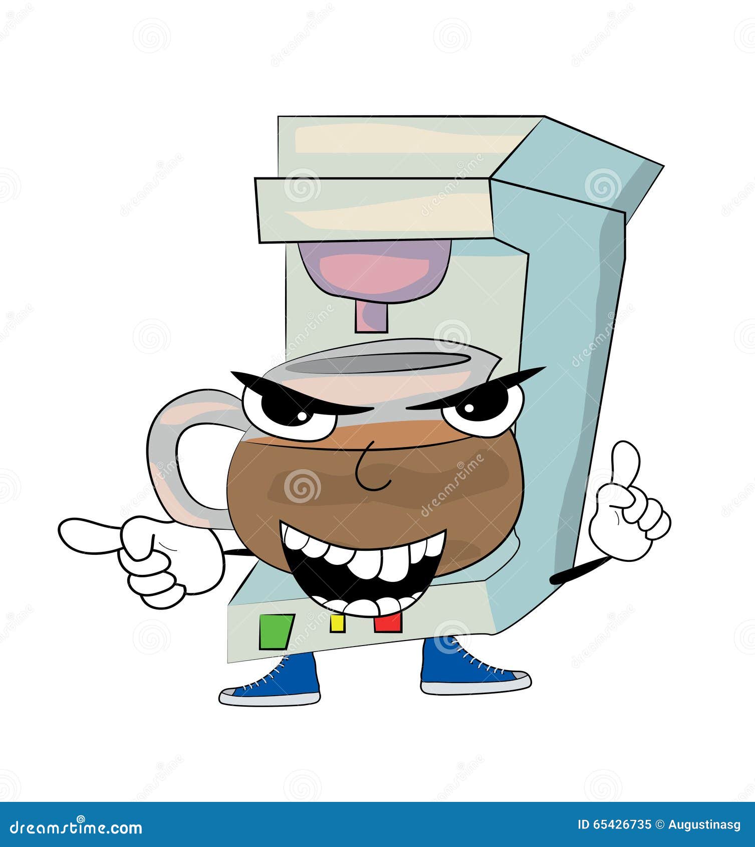 Angry Coffee maker cartoon stock illustration. Illustration of shouting ...